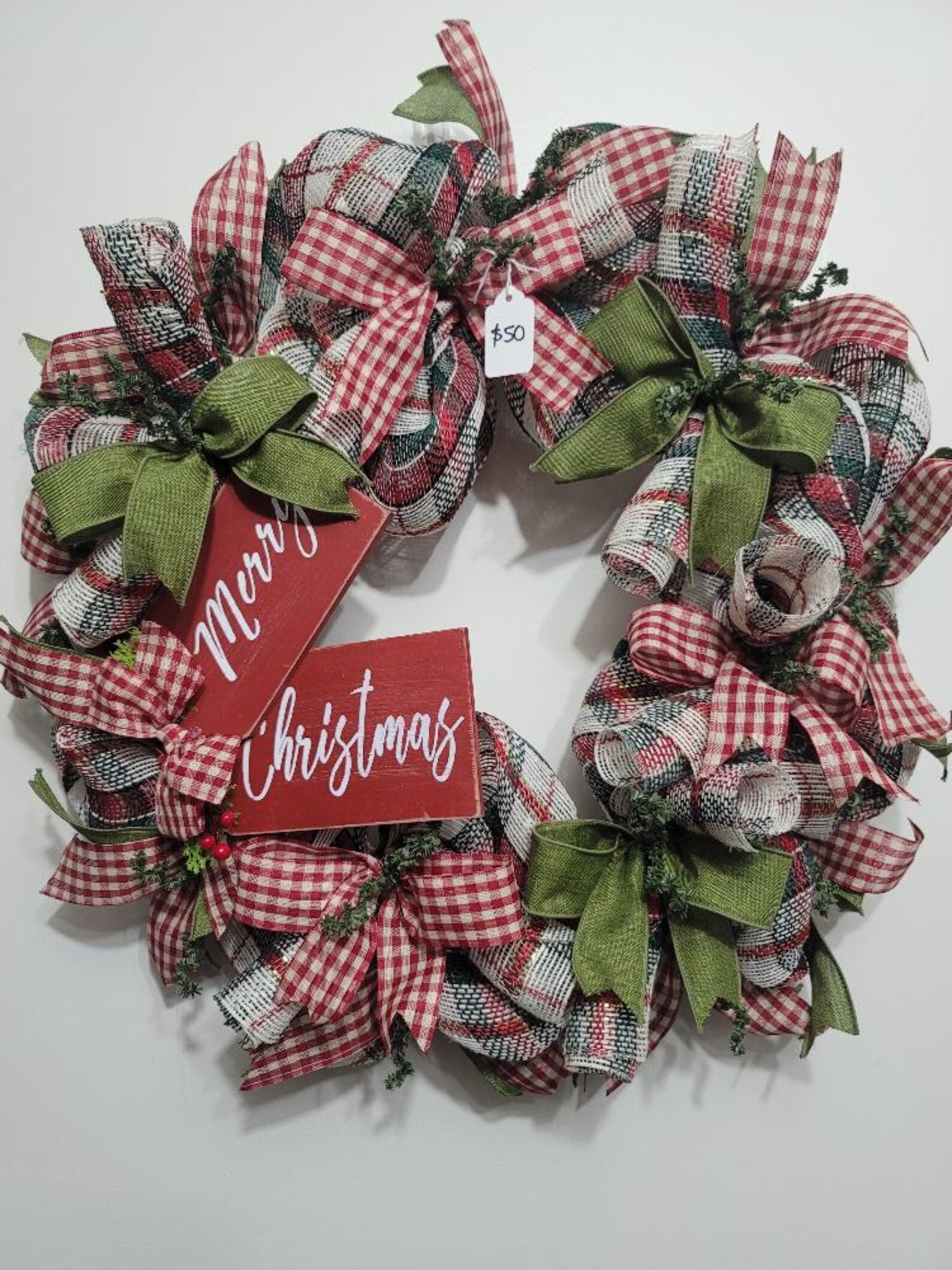 Christmas Wreath, Holiday Door Hanger, Holiday Home Décor, Winter ...