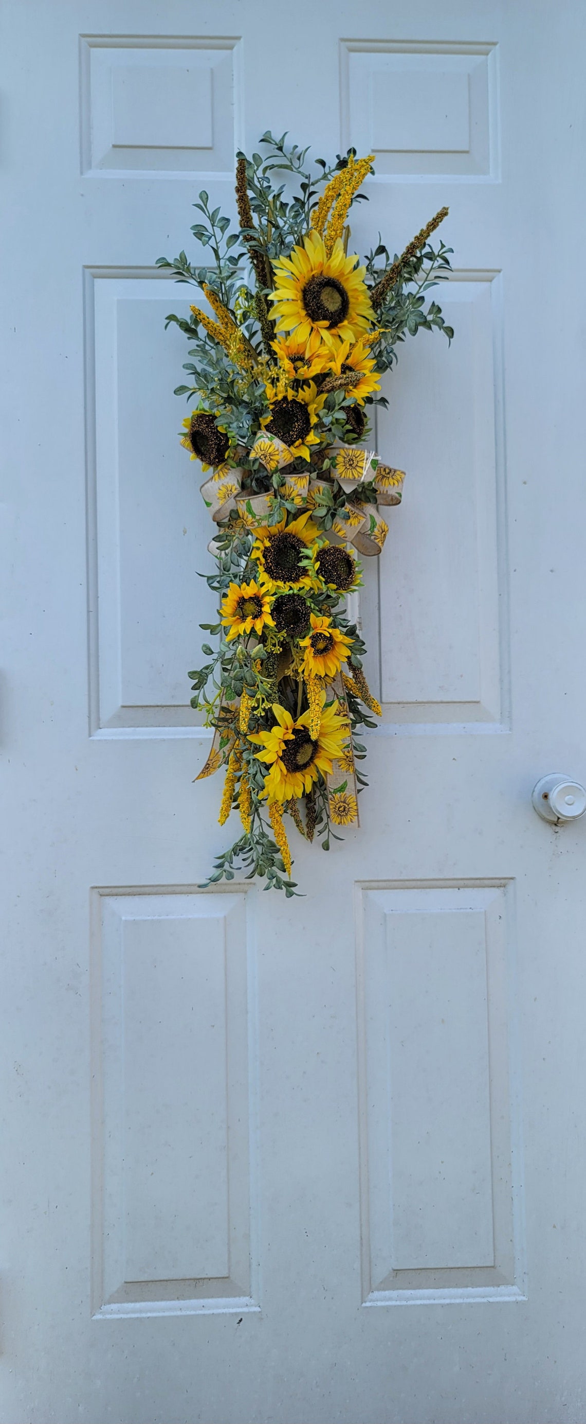 Sunflower Swag for Your Front Door, Fall Sunflower Wreath, Fall Time ...