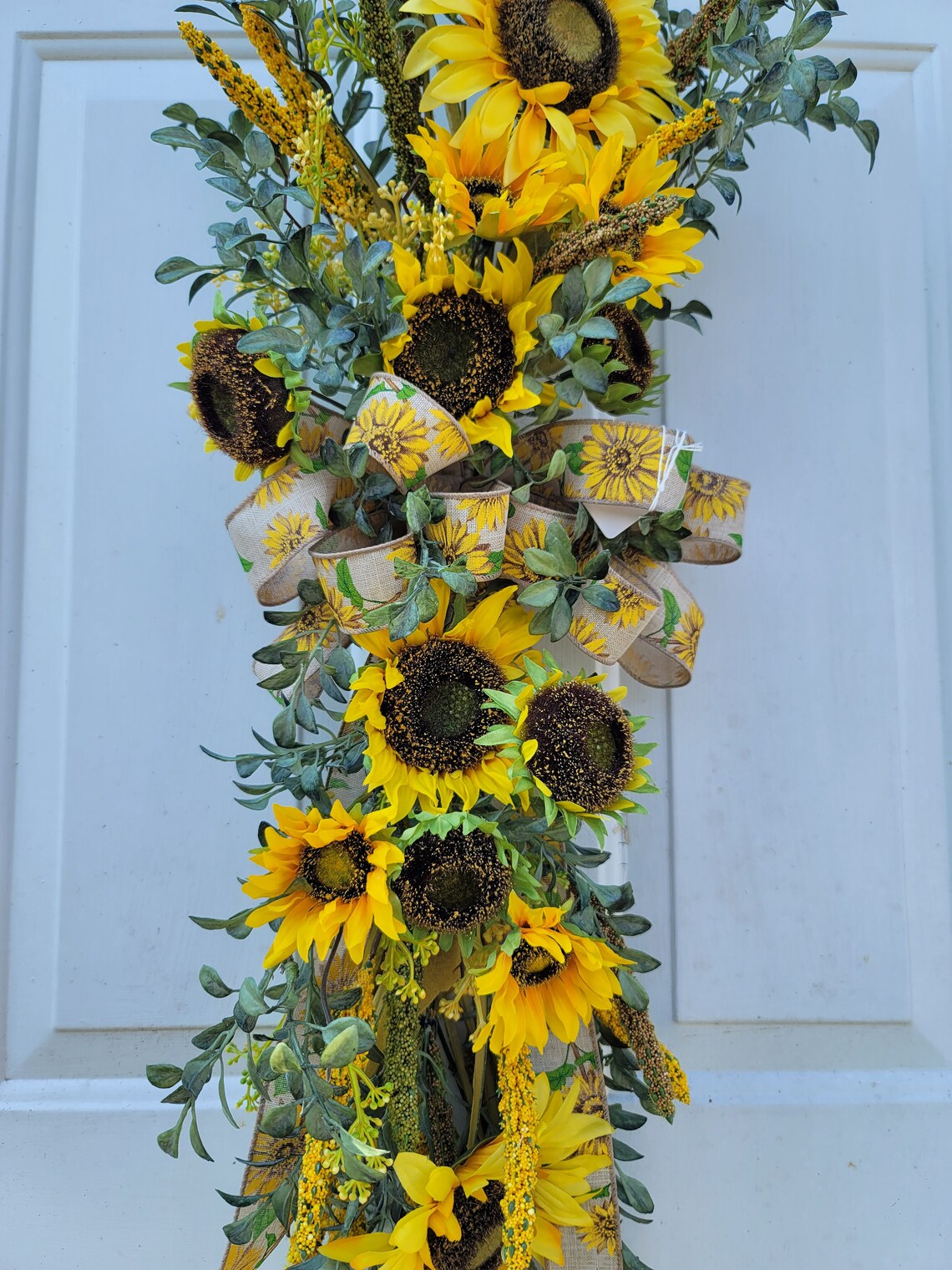 Sunflower Swag for Your Front Door, Fall Sunflower Wreath, Fall Time ...