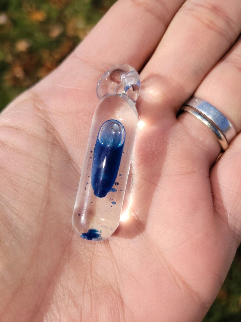 Liquid Filled Glass Lava Fidget Pendants Handblown Glass - Etsy