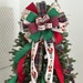 Nutcracker Tree Topper, Christmas Tree Topper, Nutcracker & Plaid Bow, Red and Green Bow, Merry ...