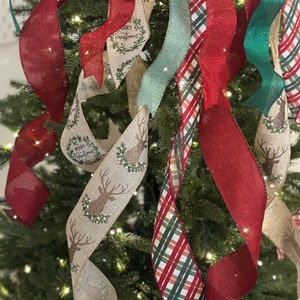 Merry Christmas Tree Topper, Christmas Topper, Red & Green Tree Topper ...