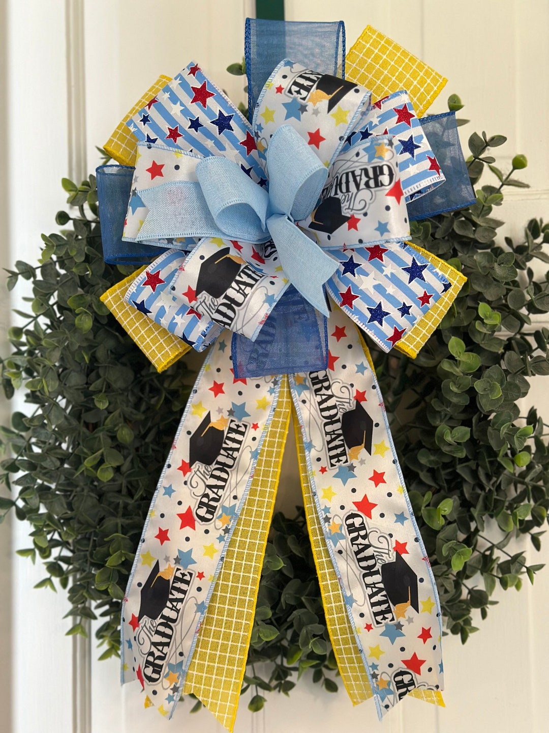 The Graduate Bow, Graduation Bow, Congratulations Bow, Wreath Bow ...