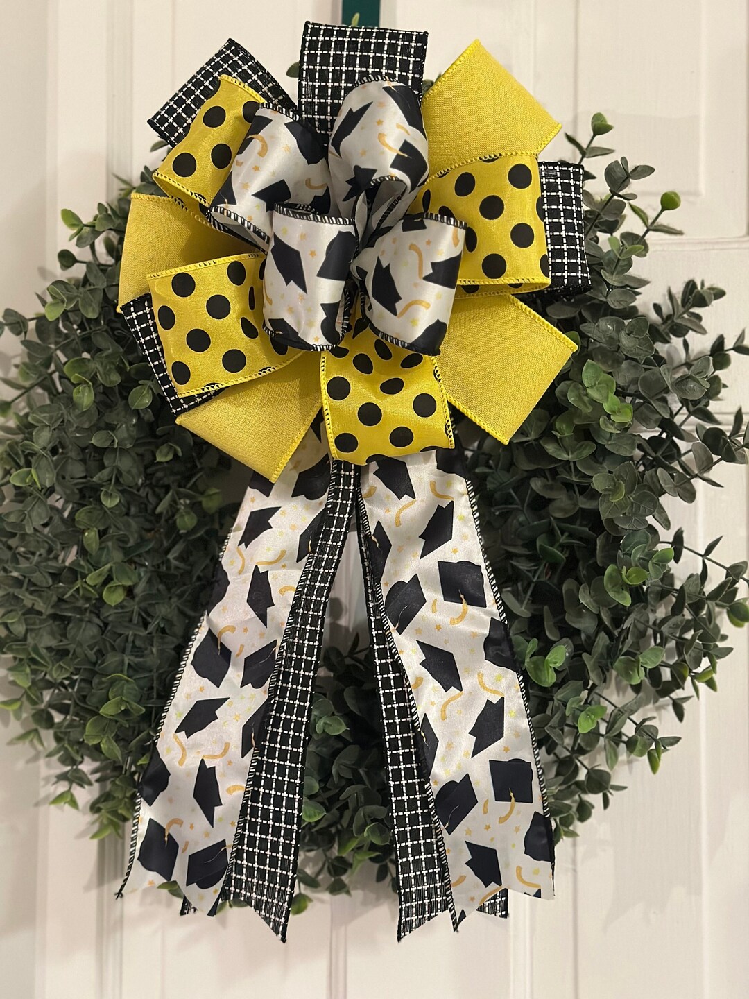 Graduation Bow, Congratulations Bow, Class 2024 Bow, Wreath Bow, Door ...
