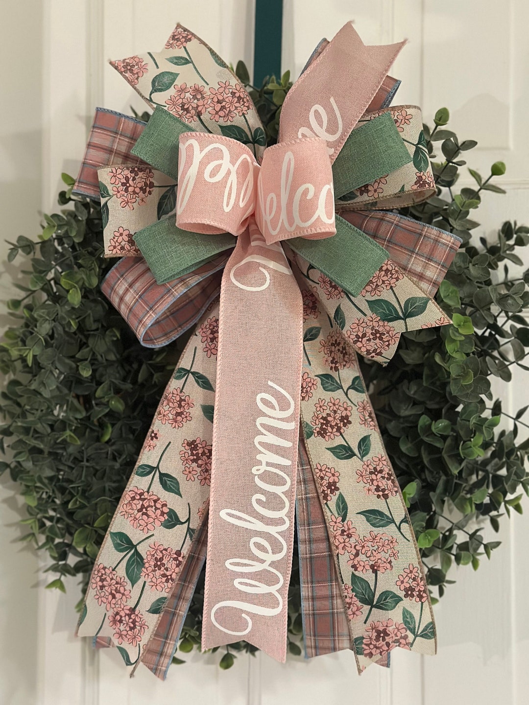 Welcome Bow, Welcome Spring Bow, Spring Bow, Spring Decor, Spring ...