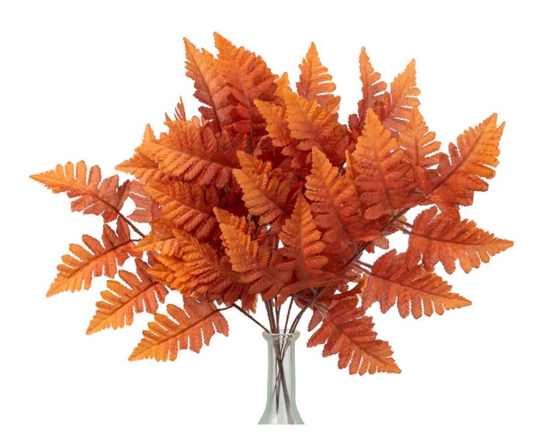17" Silk Fall Leaf Bush, Pull Apart Fern Stems, Wreath Supply - Etsy