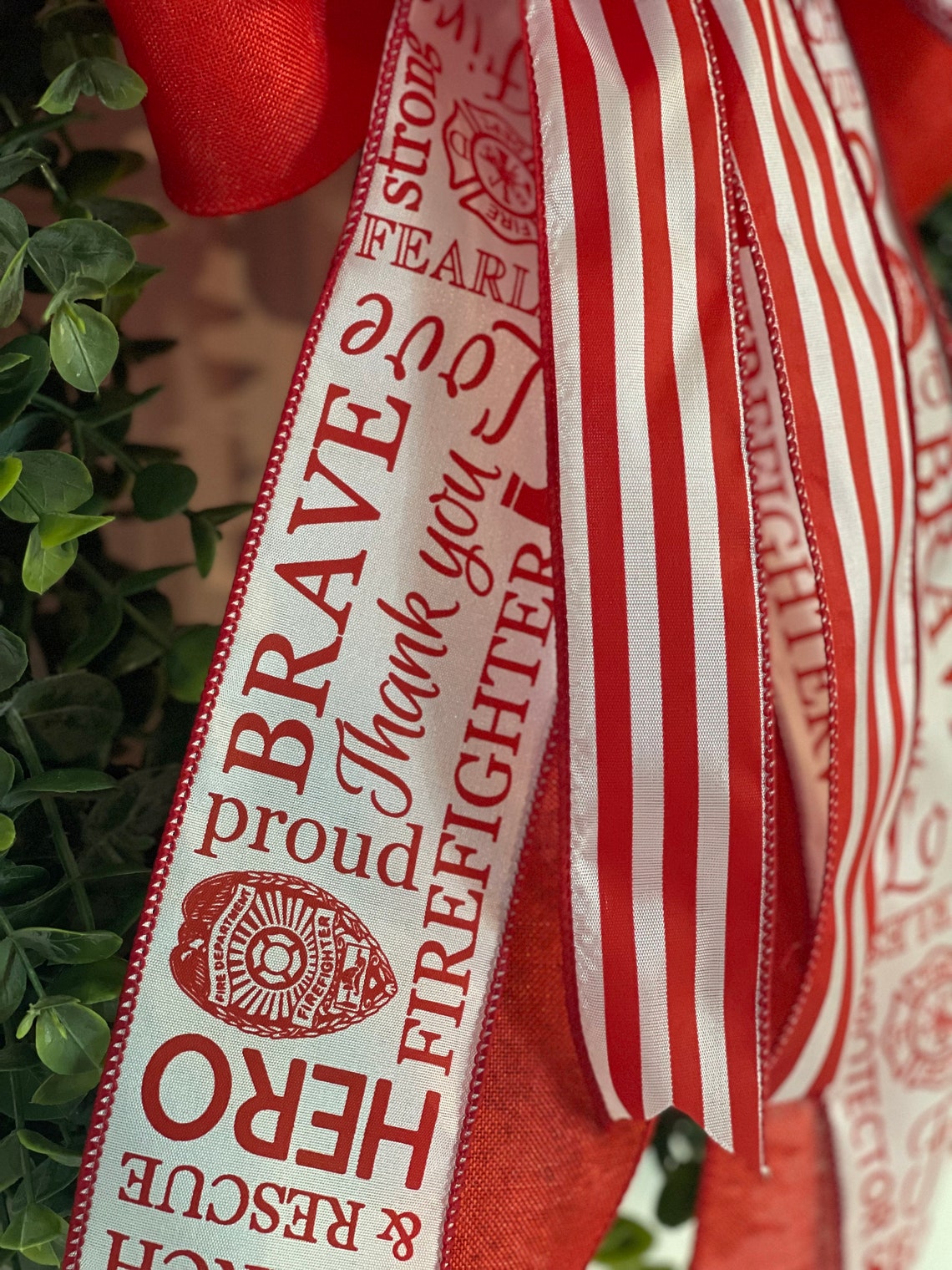 Firefighter Bow First Responders Bow Thin Red Line Support - Etsy