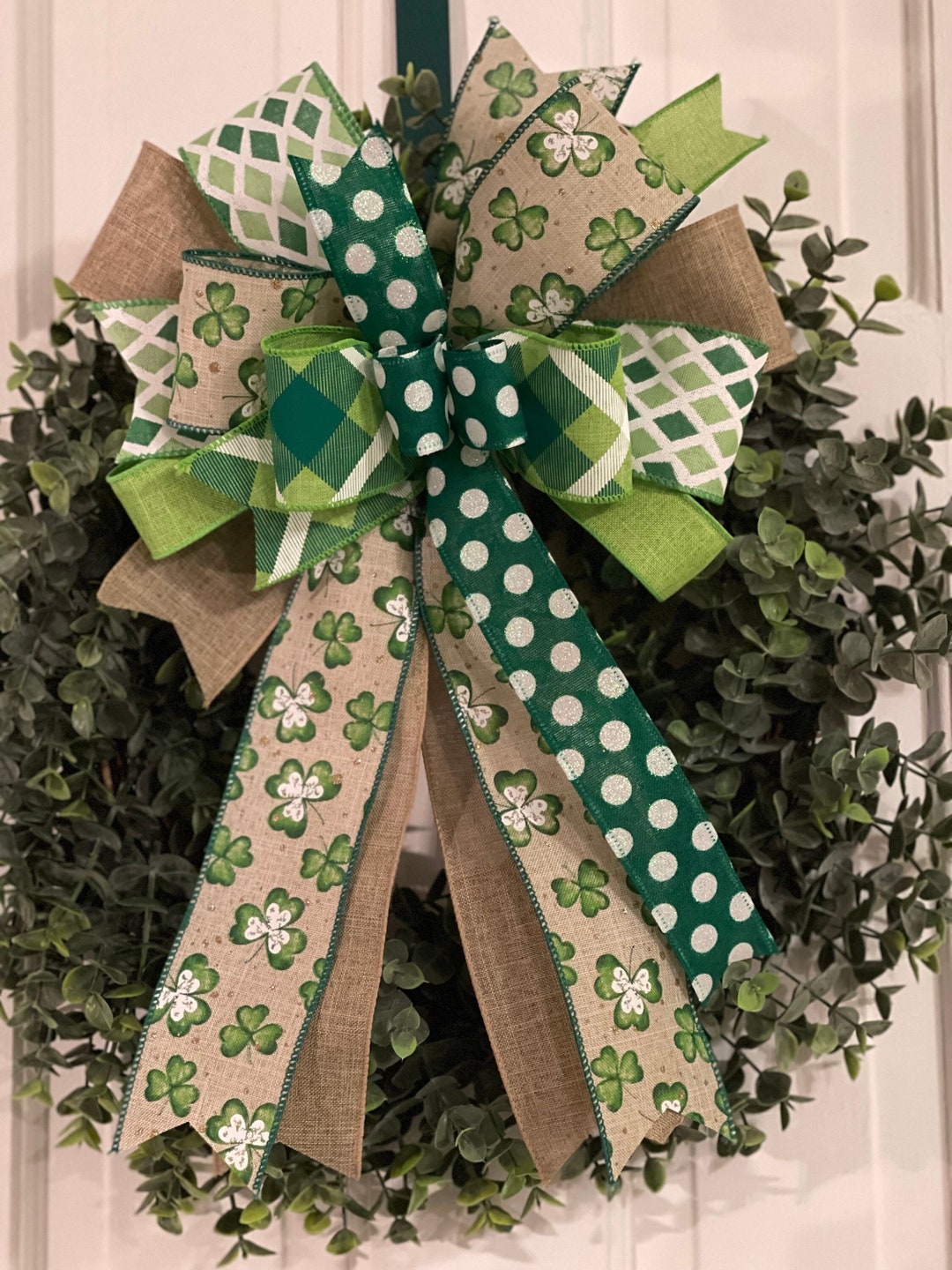 St. Patrick’s Day Bow, Spring Bow, Irish Bow, Shamrocks Bow, St Patty’s ...
