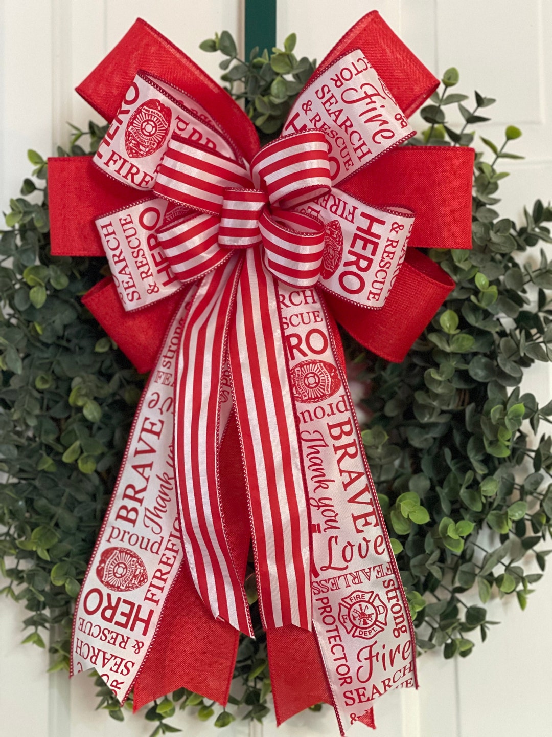 Firefighter Bow, First Responders Bow, Thin Red Line, Support Bow, Fire ...