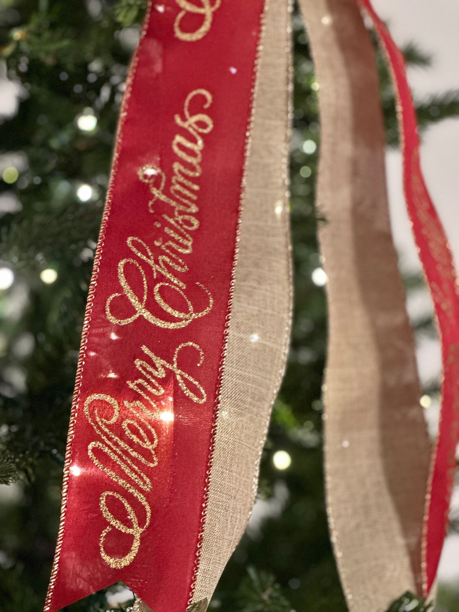 Merry Christmas Tree Topper, Burgundy & Gold Tree Topper, Burgundy and ...