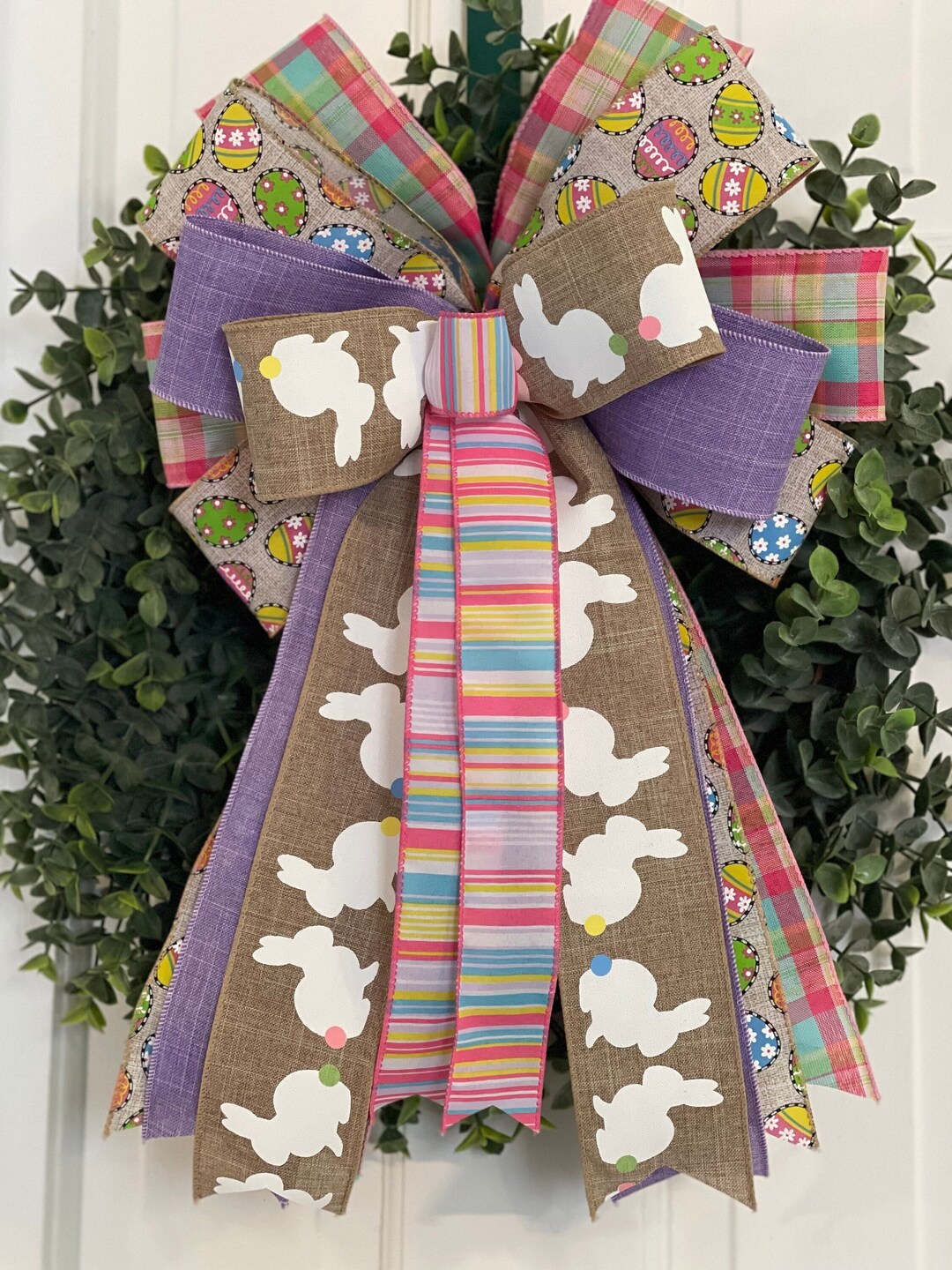 Easter Bow, Easter Decor, Spring Bow, Spring Decor, Wreath Bow, Lantern ...