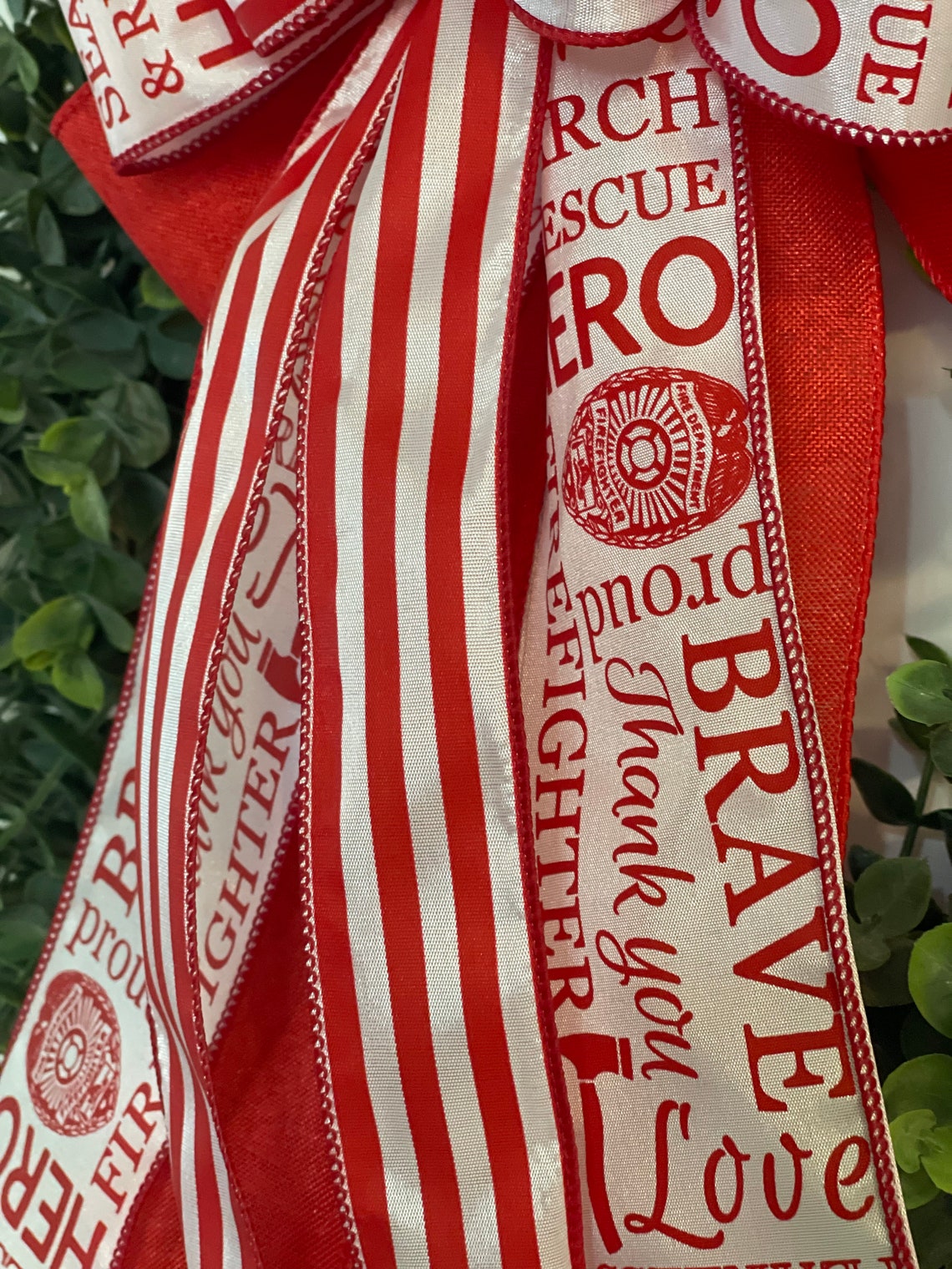 Firefighter Bow First Responders Bow Thin Red Line Support - Etsy