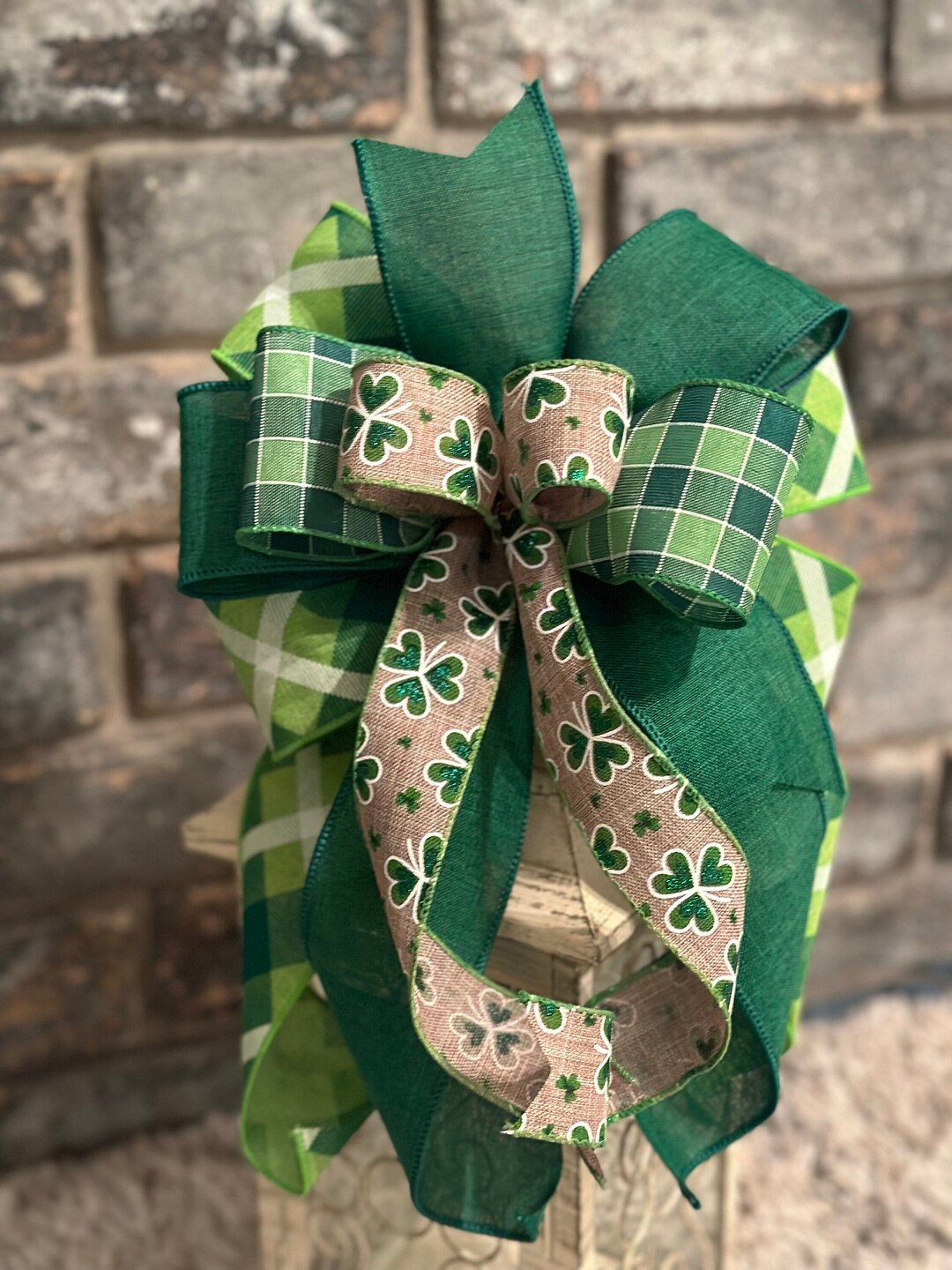 St Patrick’s Day Bow, Shamrocks Bow, Lantern Bow, Spring Bow, St Patty ...