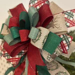 Merry Christmas Tree Topper, Christmas Topper, Red & Green Tree Topper ...