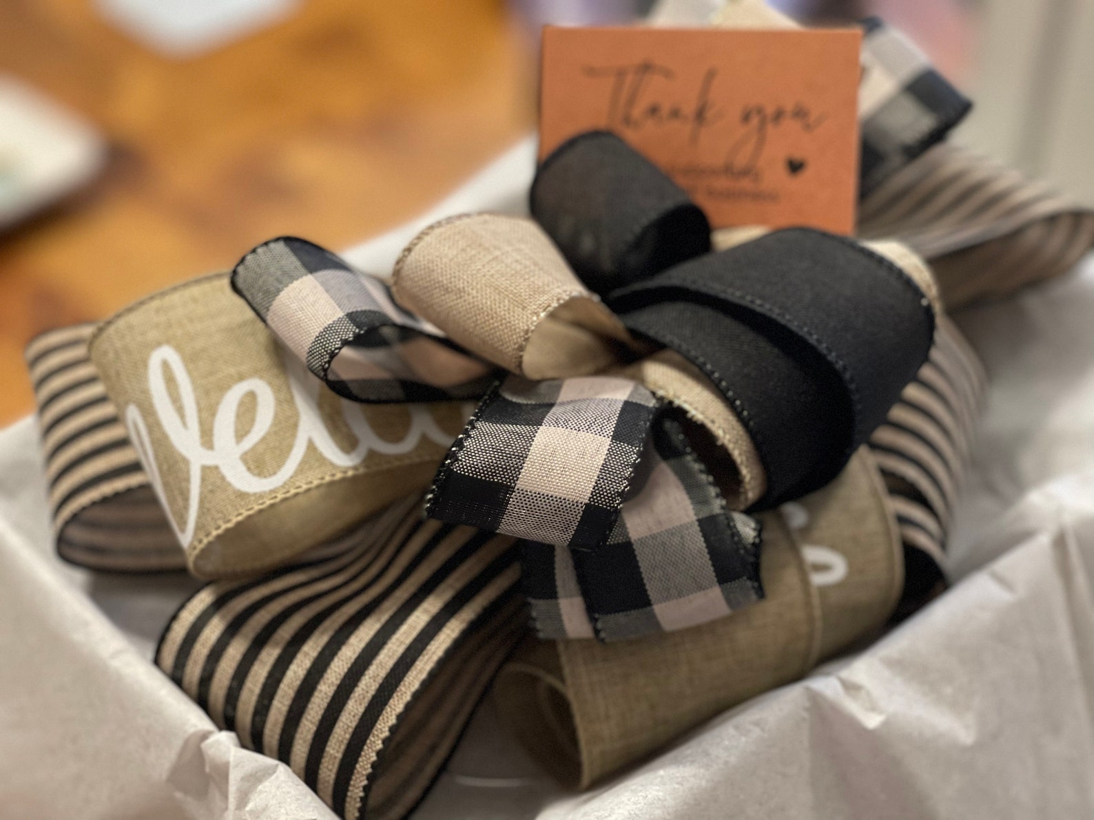 Beige/black Farmhouse Style Bow, Welcome Bow, Farmhouse Style Bow ...