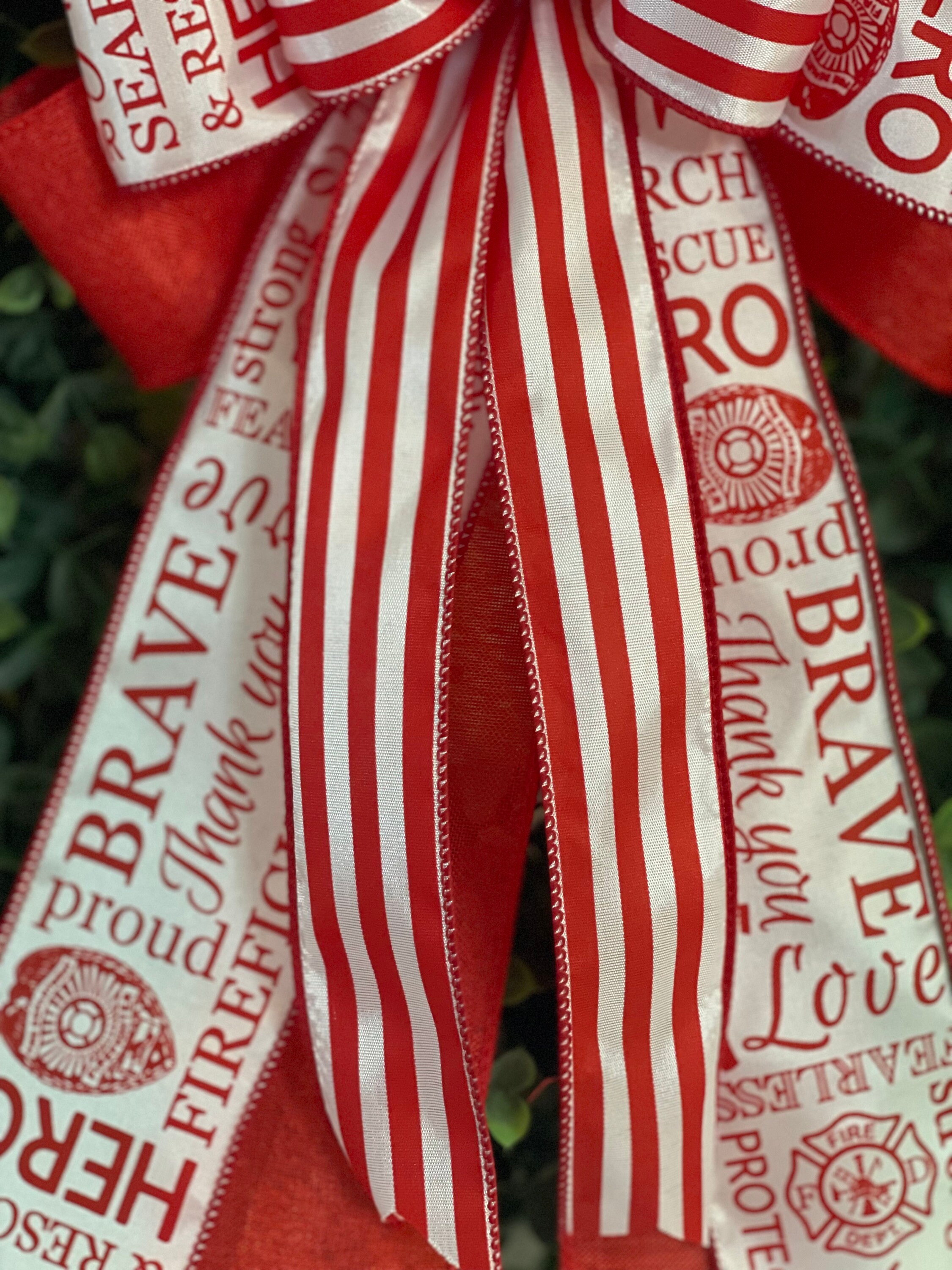 Firefighter Bow First Responders Bow Thin Red Line Support - Etsy