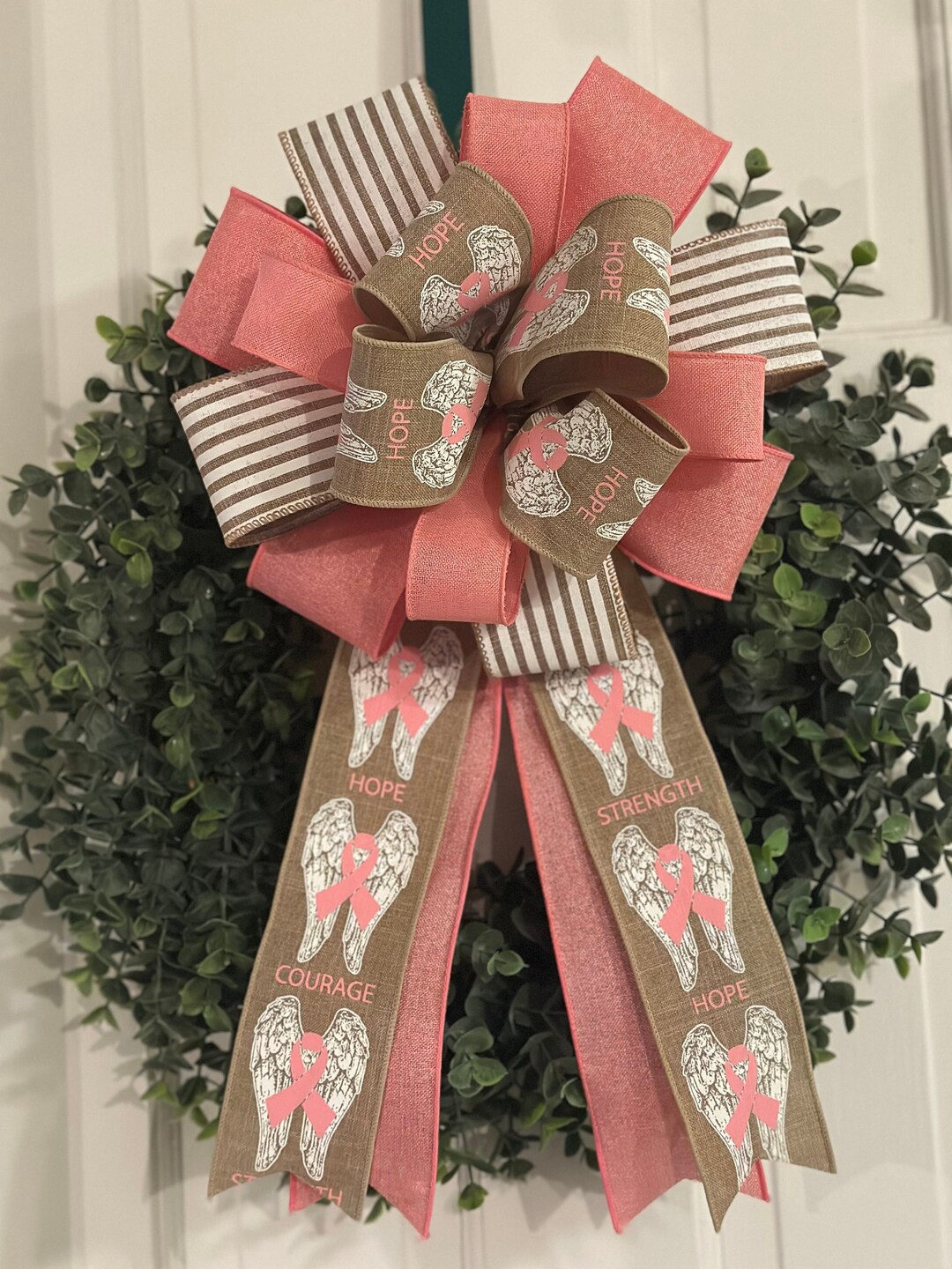 Fight Cancer Awareness Bow, Cancer Awareness Bow, Breast Cancer ...