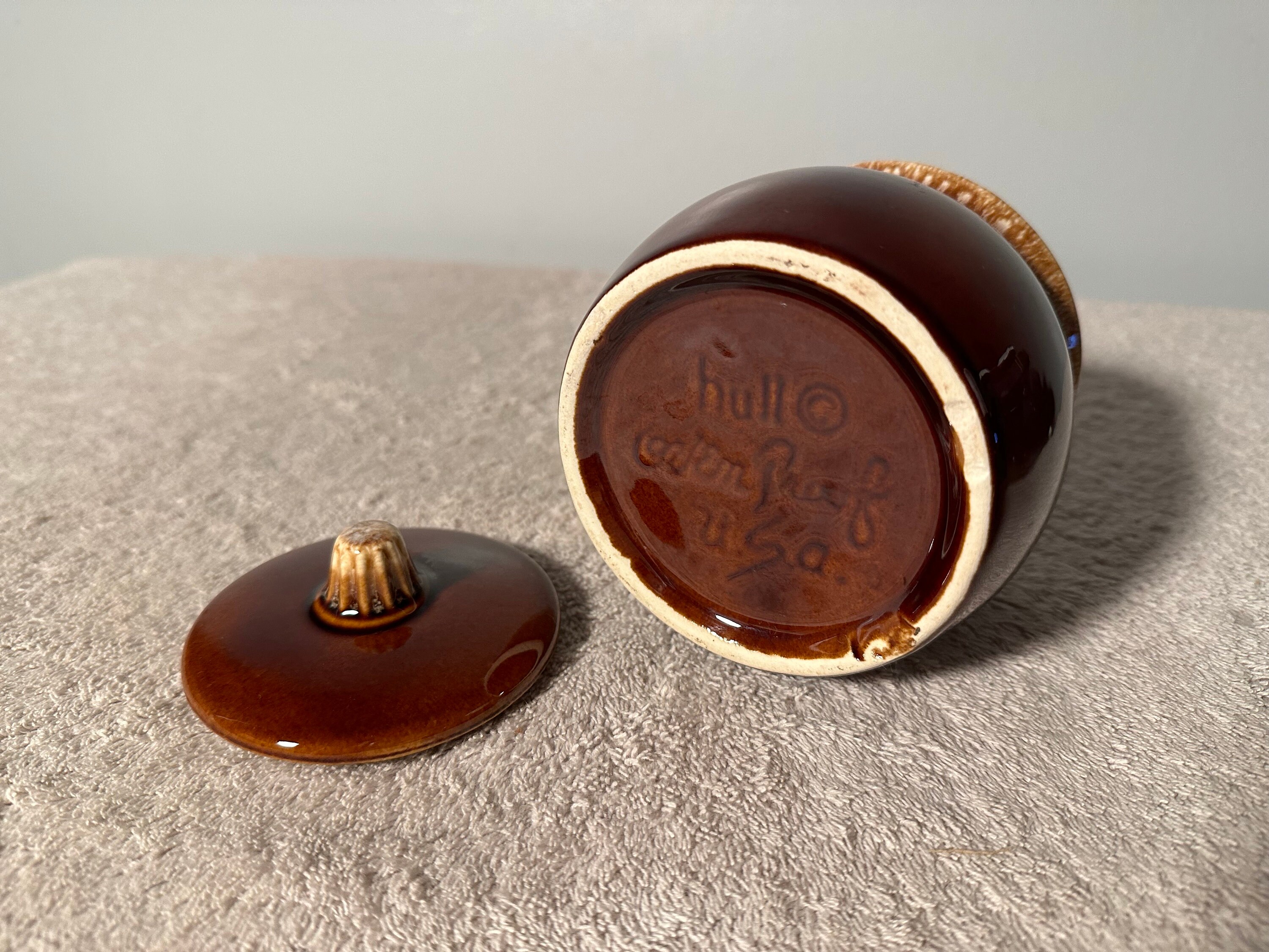 Vintage Hull Oven Proof USA Ceramic Drip Pottery Sugar Pot/ Bowl Home ...