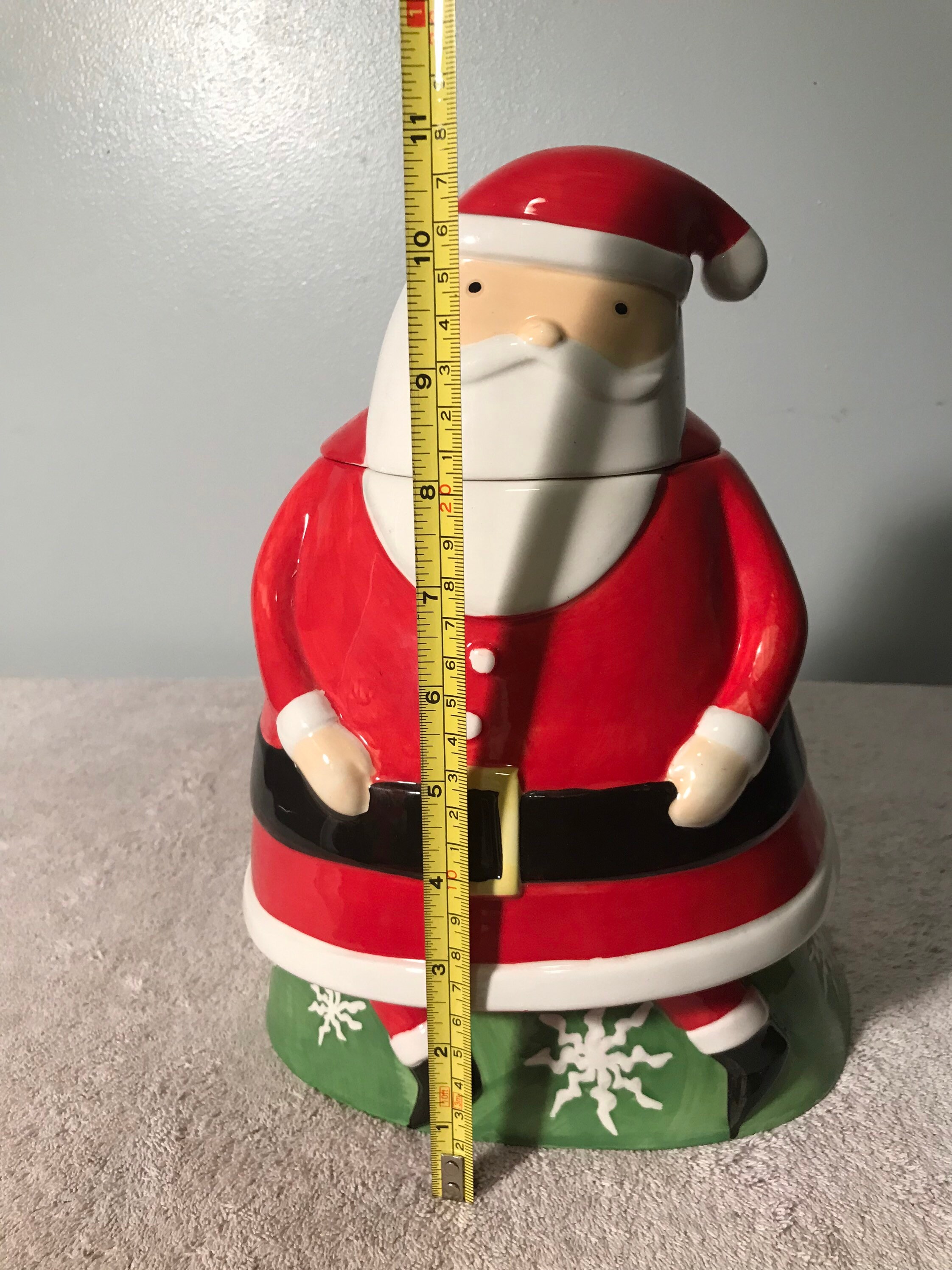 Large Ceramic Santa Cookie Jar Christmas Holiday Home / Kitchen ...