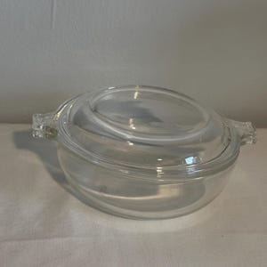 Antique 1960ss ALL CAPS PYREX Glass Clear 2 Piece Casserole Bowl ...