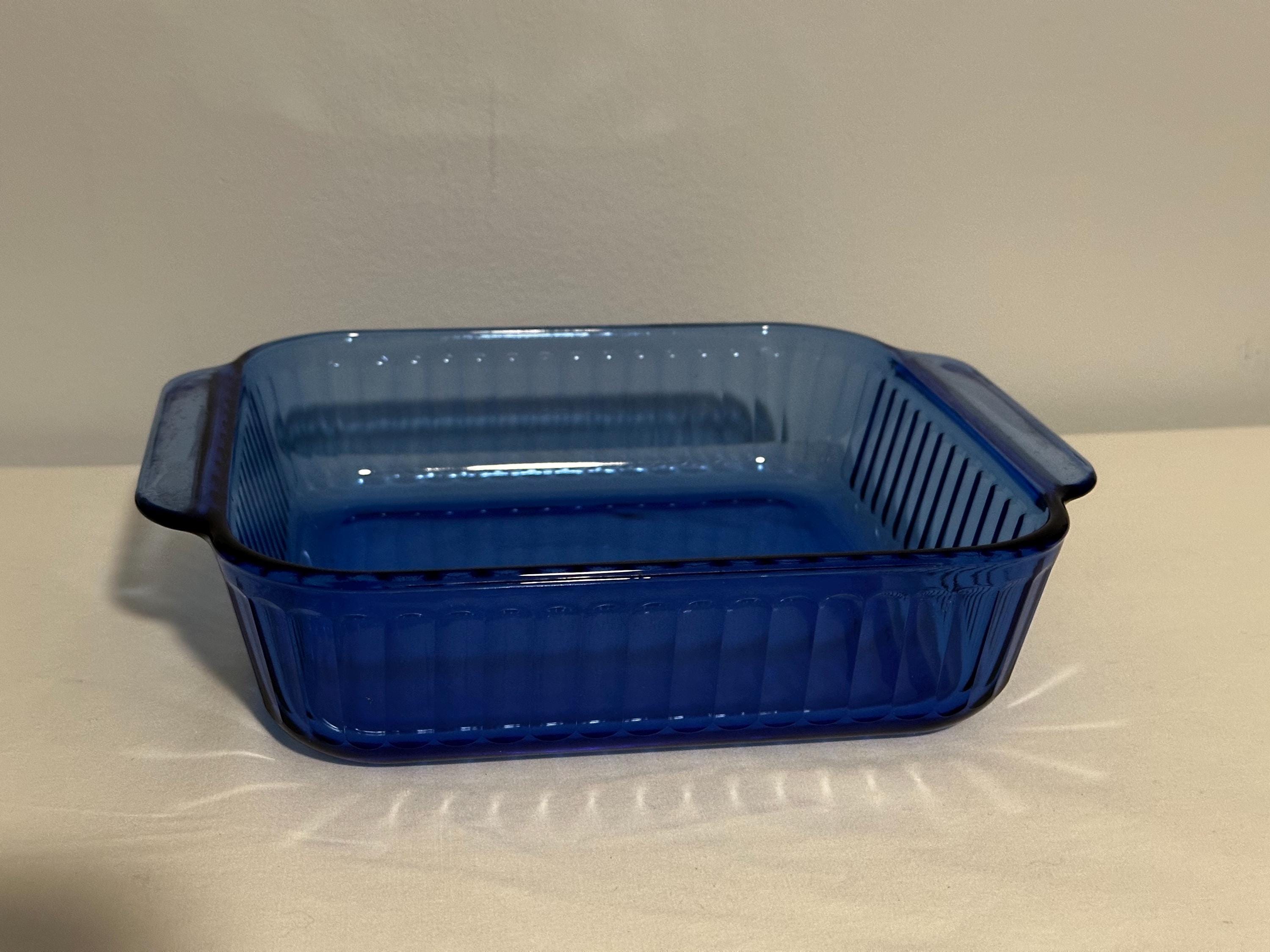 Vintage PYREX 222 S Cobalt Blue Square Glass Ovenware 2 QT 2 L ...