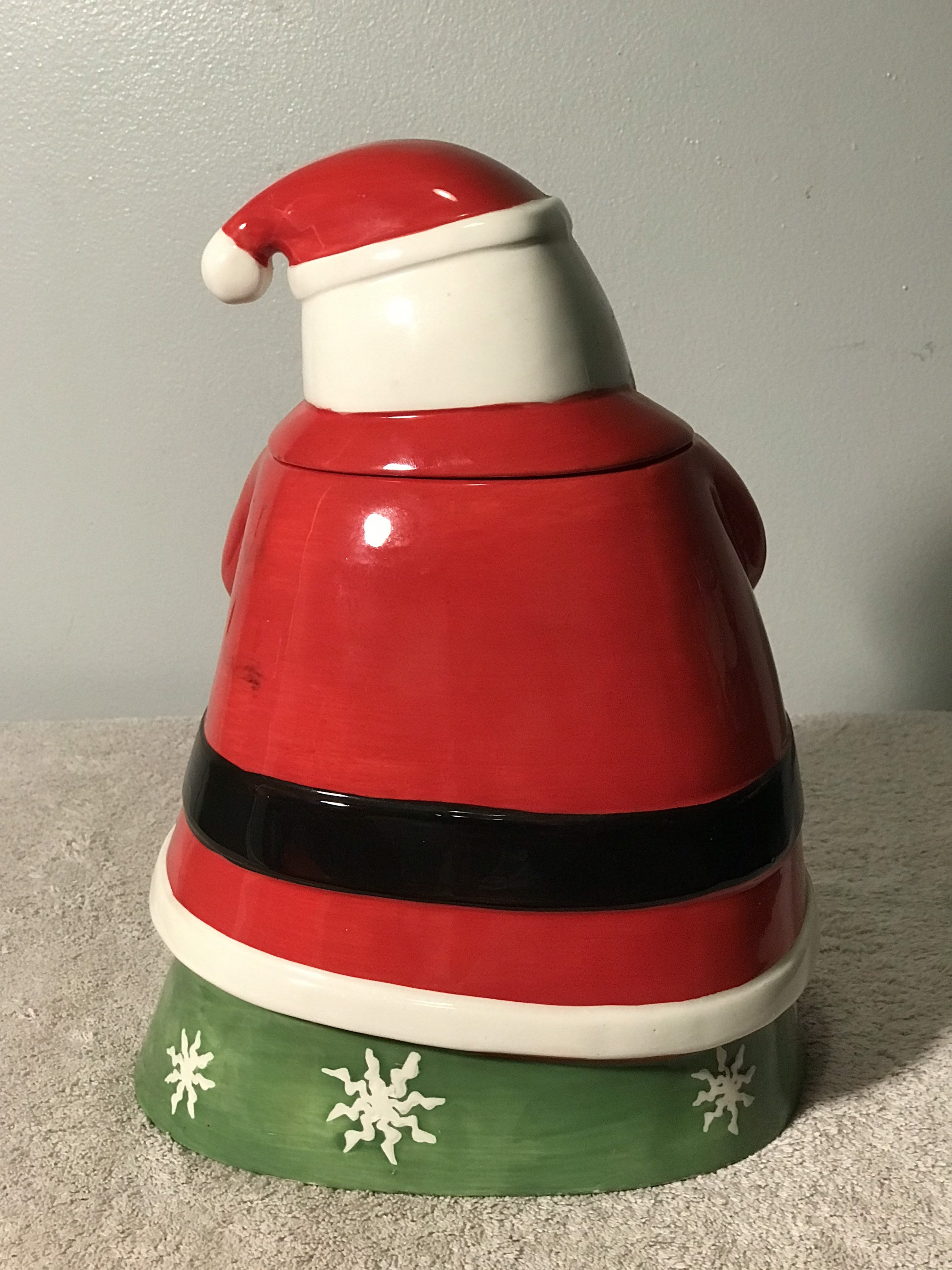 Large Ceramic Santa Cookie Jar Christmas Holiday Home / Kitchen ...