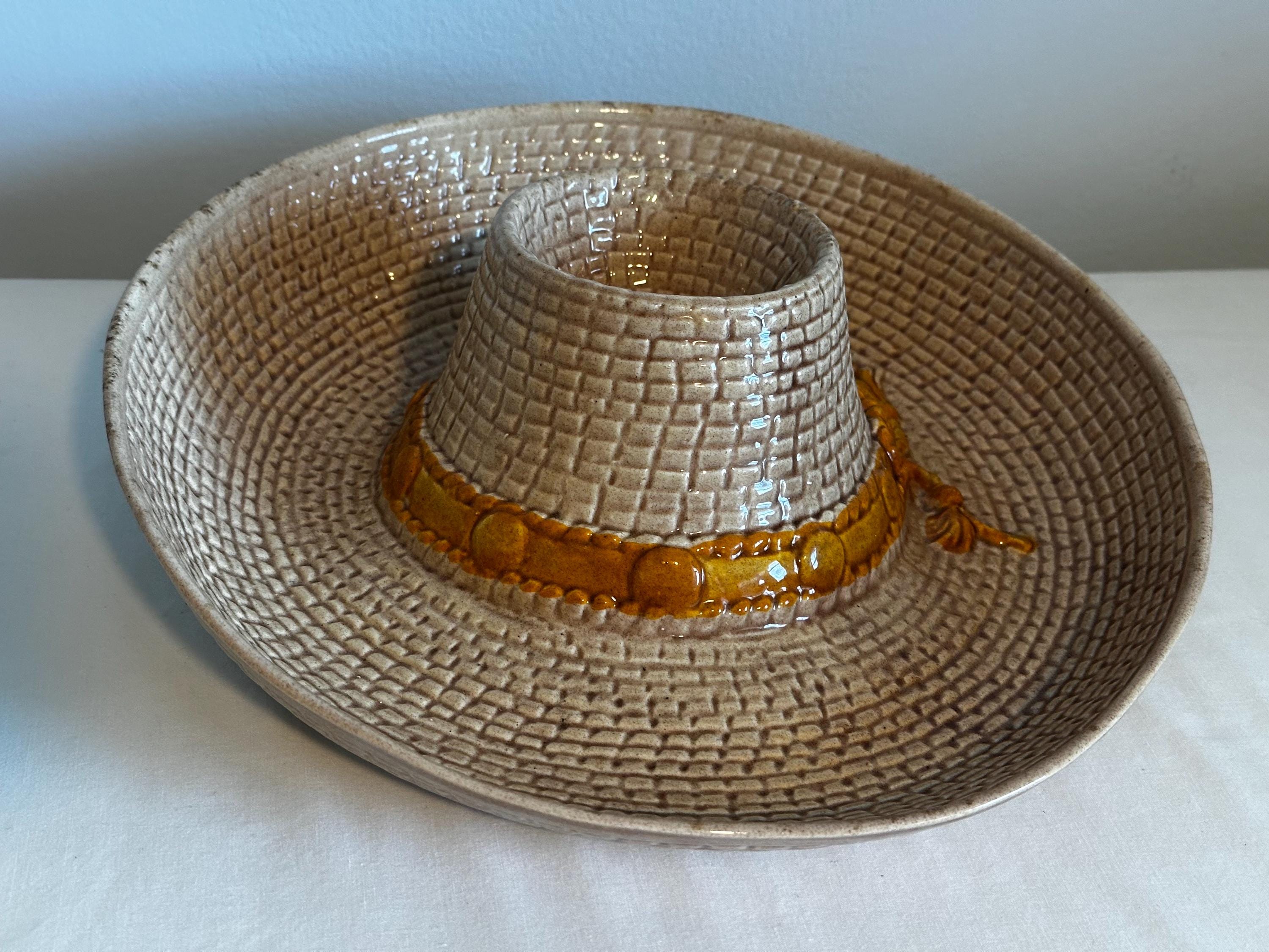 Vintage 1986 Whittier Ware Chips and Salsa Dip Server Bowl Party Hat ...