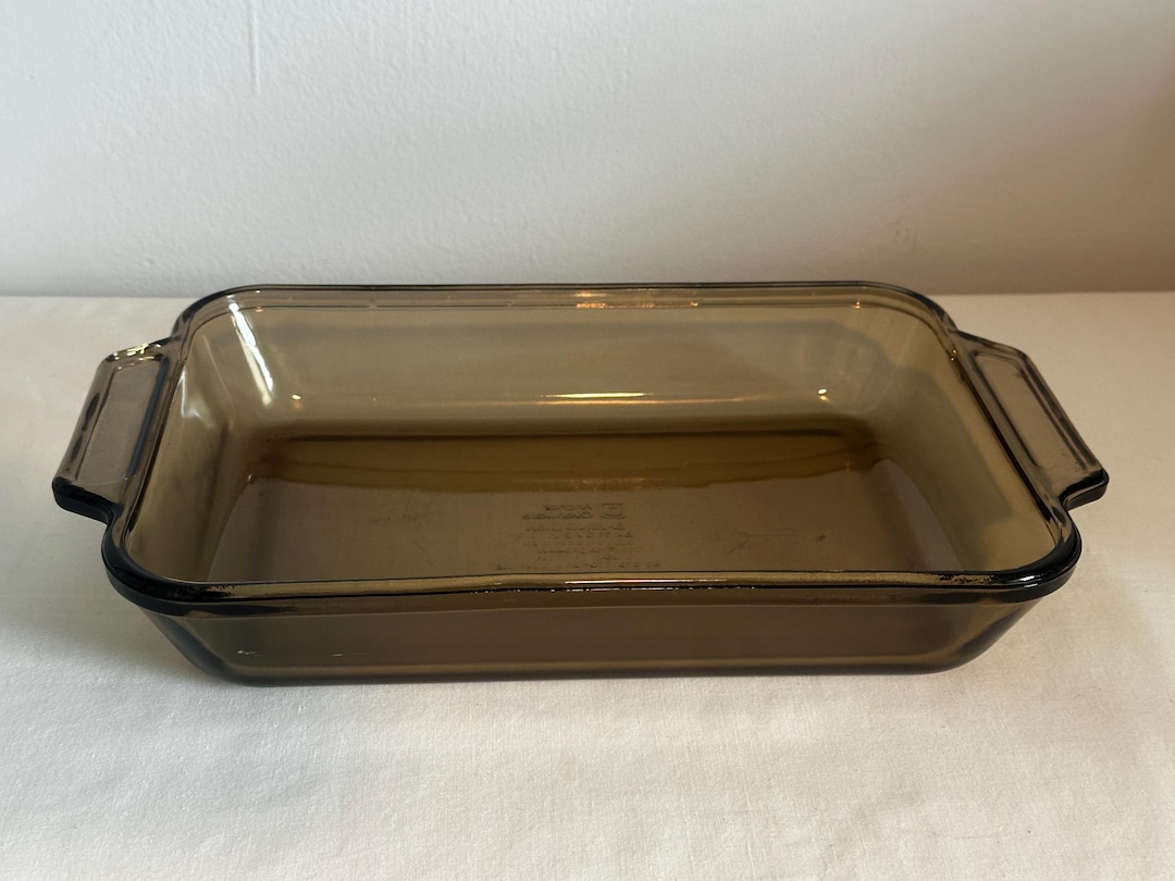 Vintage Anchor Ovenware Smoke Gray/ Brown Glass 2 QT Baking Dish ...