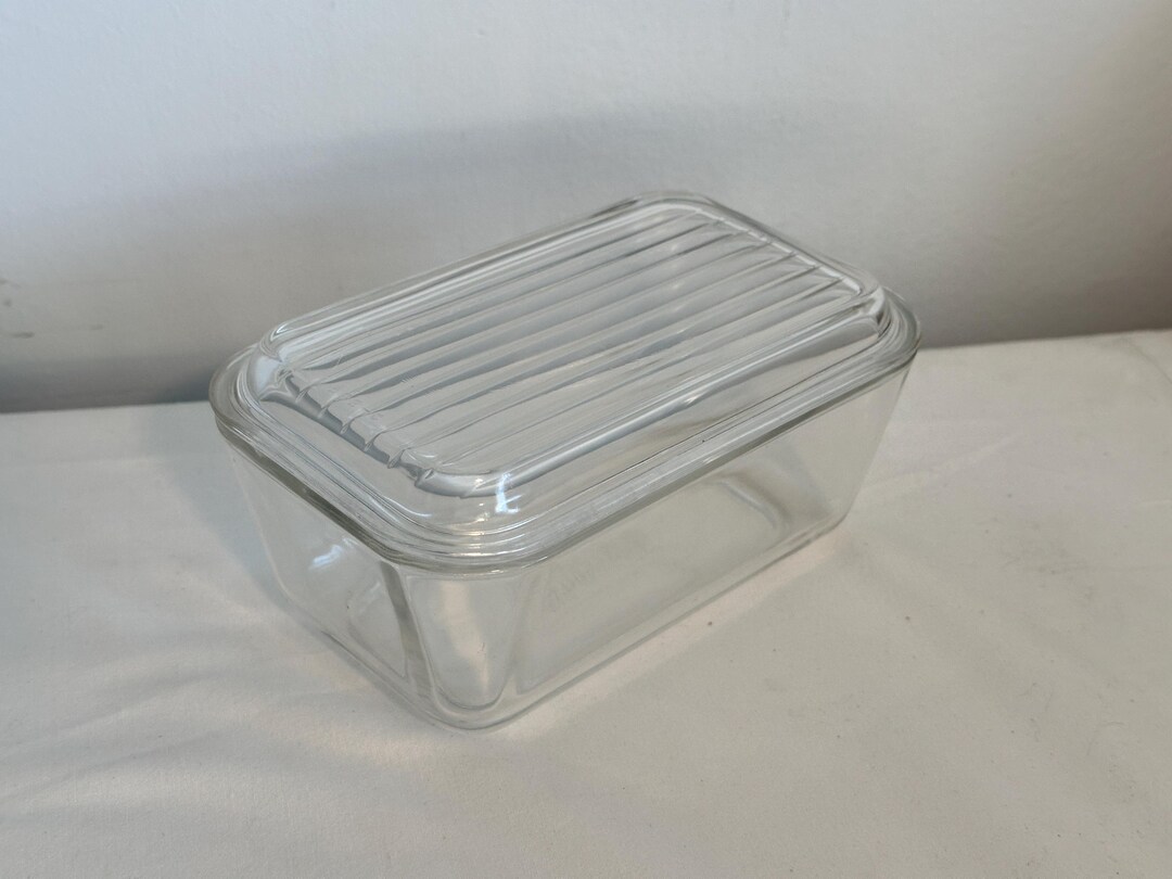 Antique Corning PYREX 502-B 750 Ml Clear Glass Square Ribbed ...