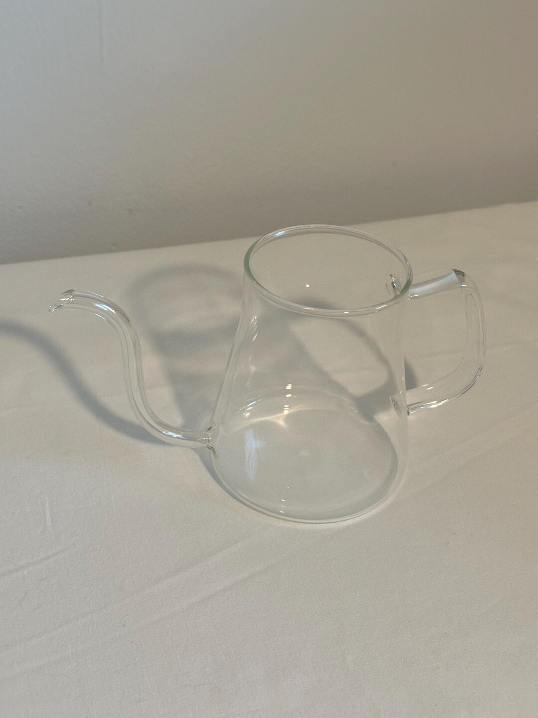 Vintage Clear Glass Gooseneck Kettle Home and Kitchen Coffee Serving ...