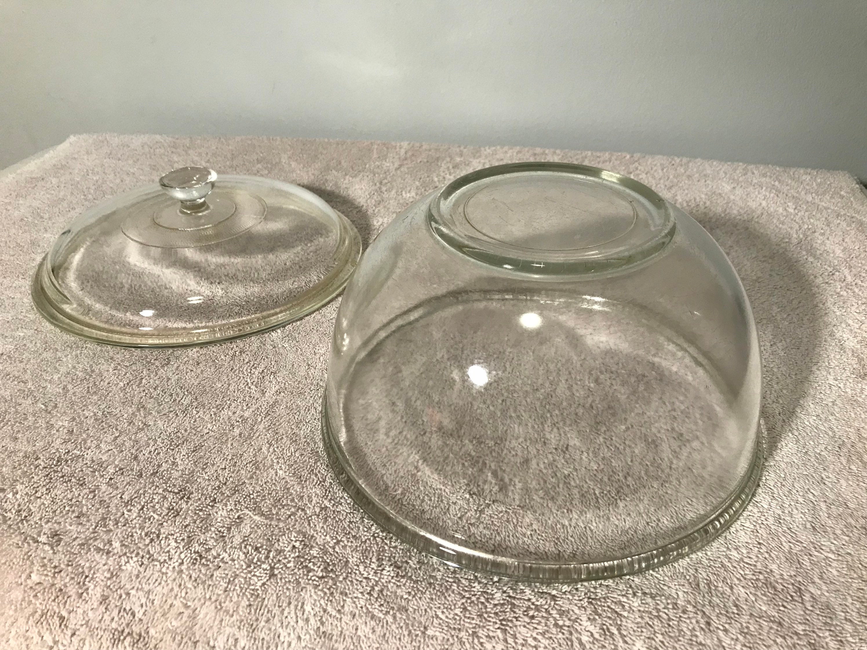 Vintage Large Glass Round Serving Bowl With Lid - Etsy