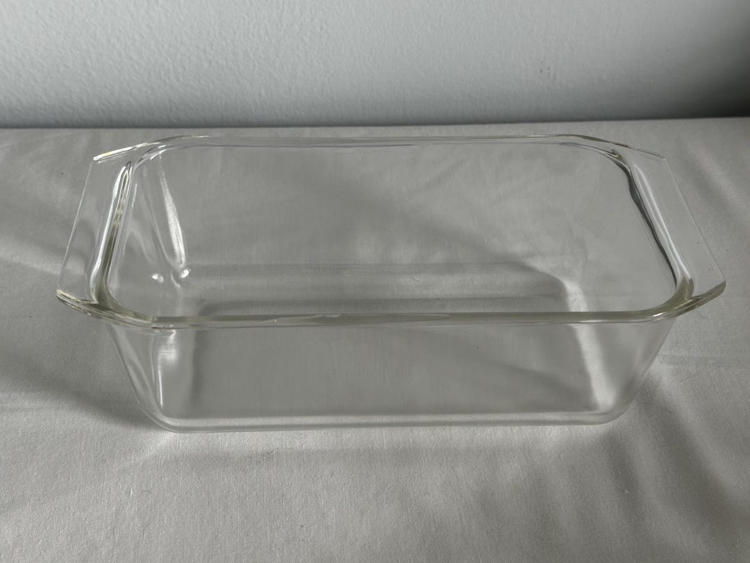 Antique Clear All Caps PYREX Glass Loaf Pan 215 B/ Rectangular ...