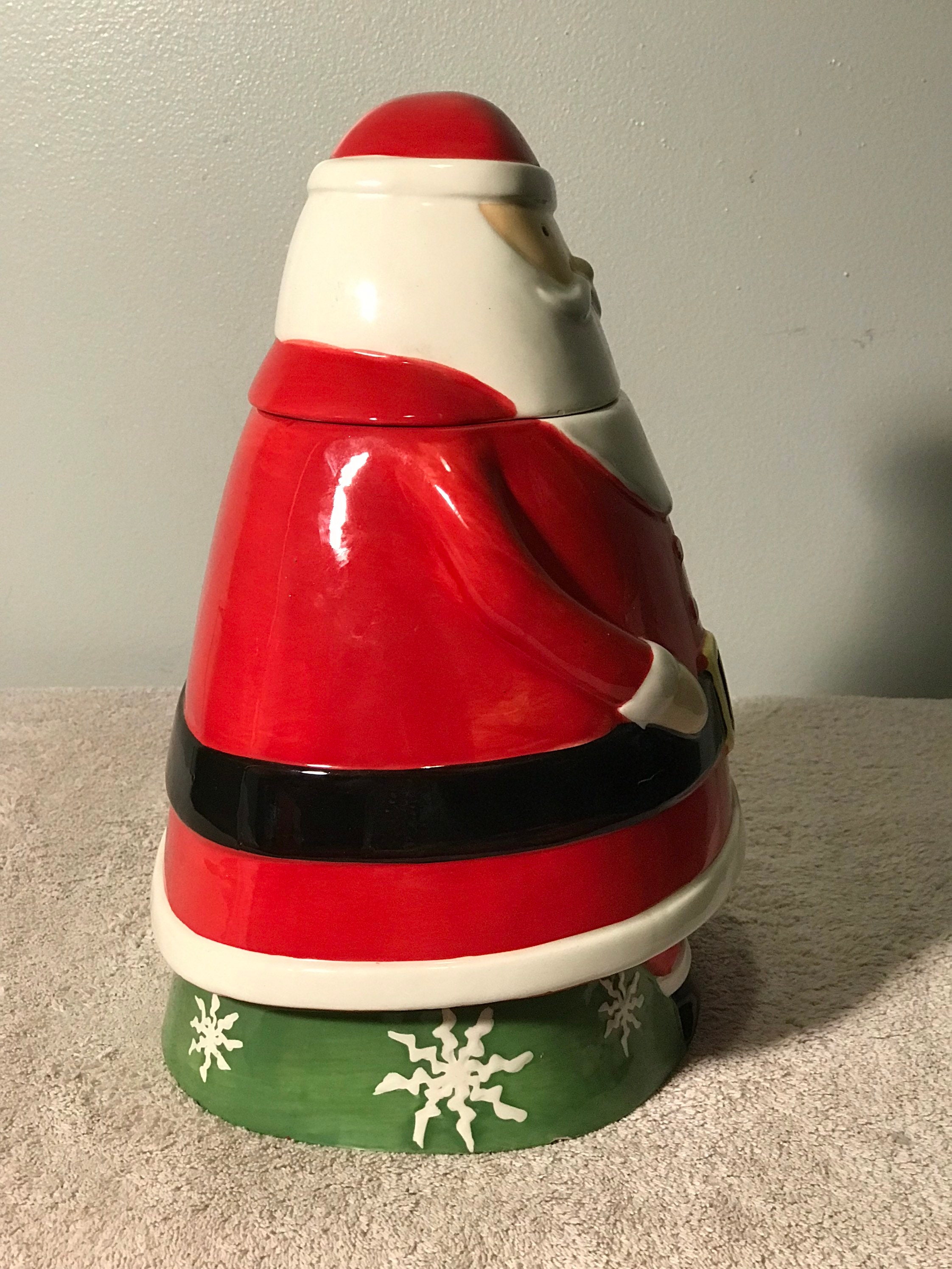 Large Ceramic Santa Cookie Jar Christmas Holiday Home / Kitchen ...