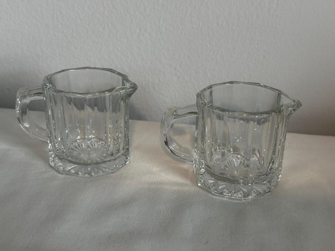 Vintage Indiana Glass Clear 10 Panel 1/2 Oz Mini Creamer Peerless ...