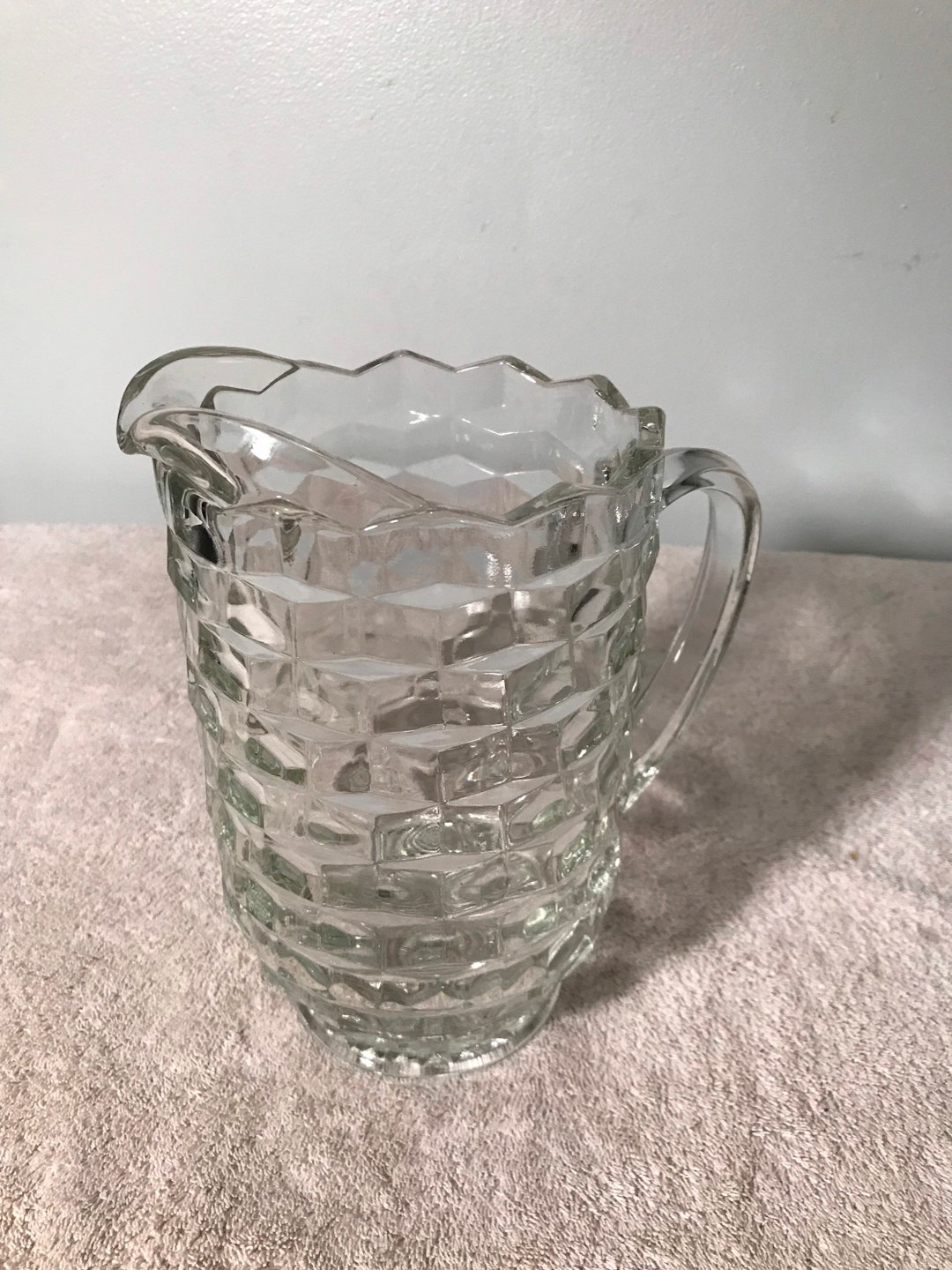 Vintage Indiana Glass Company Clear Glass Colony Whitehall Cubist / Ice ...