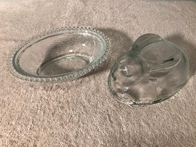 Vintage Indiana Glass Bunny Candy Dish Easter Decor - Etsy