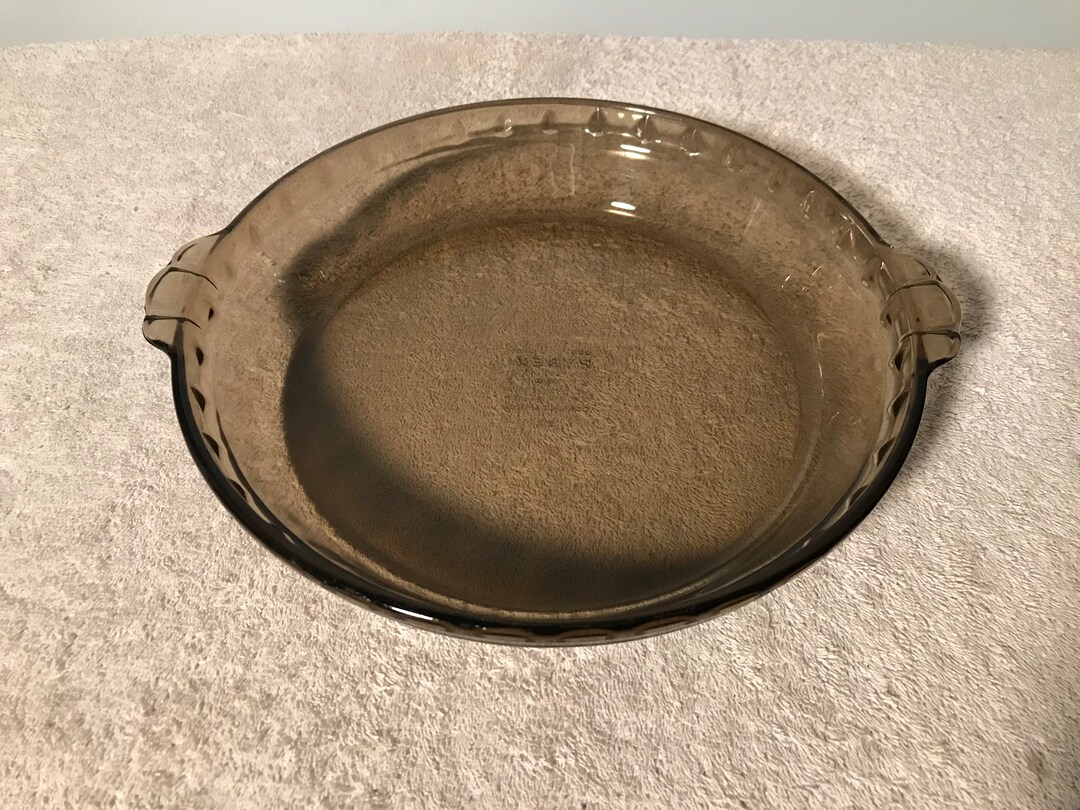 Vintage Corning Pyrex Smoky Gray/ Brown Glass Pie Dish 229 - Etsy