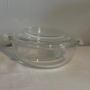 Antique 1960ss ALL CAPS PYREX Glass Clear 2 Piece Casserole Bowl ...