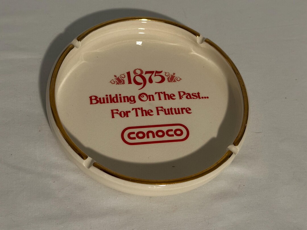 Vintage 1975 Conoco 100th Anniversary Large Porcelain Ashtray Office Home and Kitchen Decor - Etsy