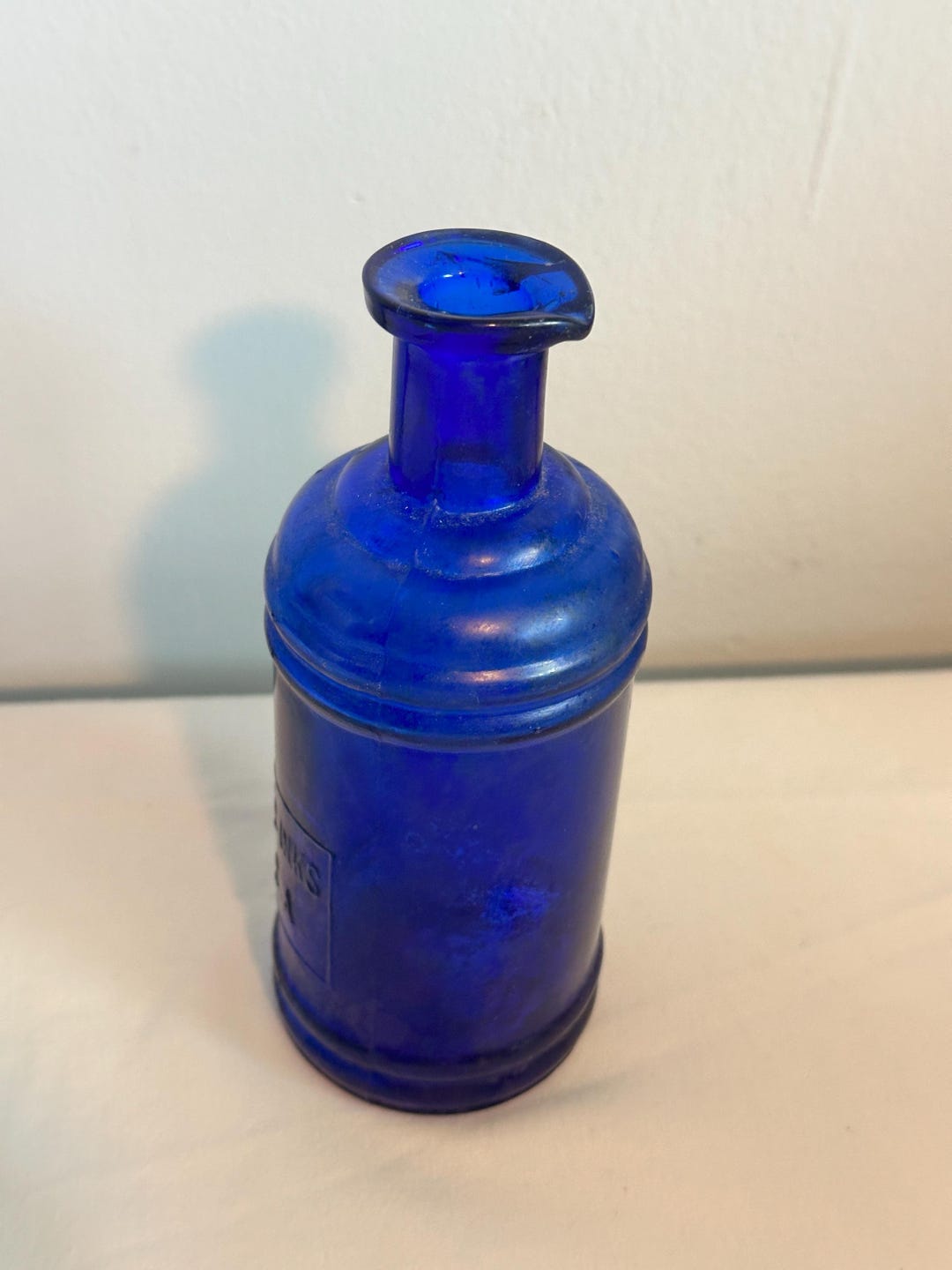 Antique 1890 Cobalt Blue Glass SS Stanford’s Inks Pouring Spout Top ...