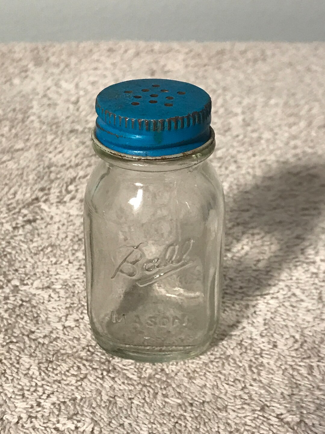 Vintage Miniature Ball Jar Salt Shaker With Blue Star Lid - Etsy