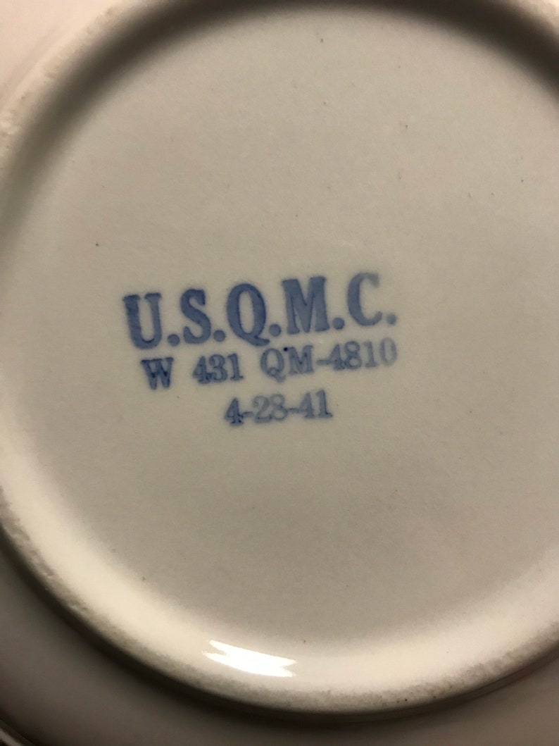 Vintage Various Dates 1941 U.S.Q.M.C. 7 Inch Plates - Etsy
