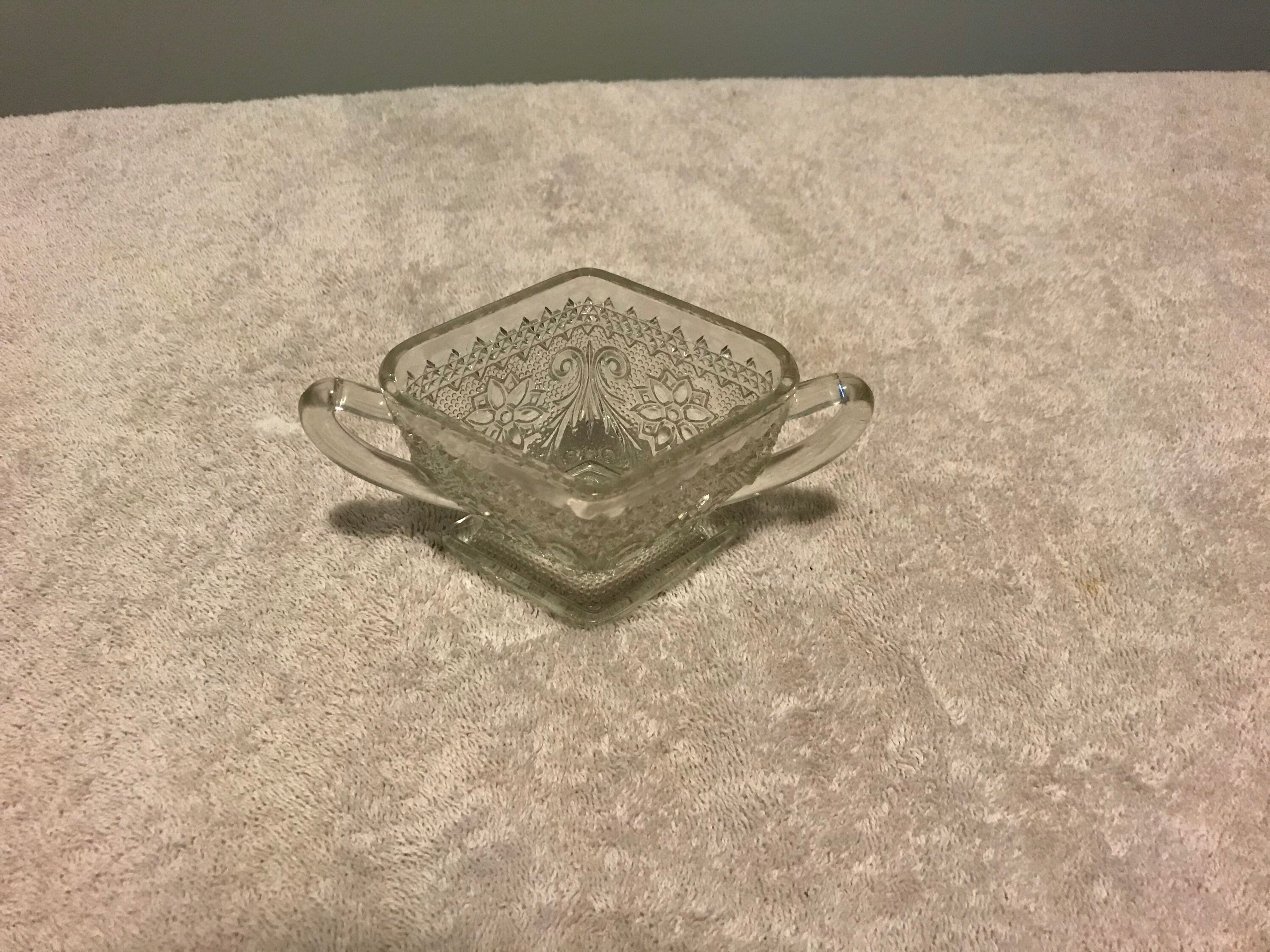 Vintage Depression Indiana Glass Floral and Pineapple Oatmeal Sandwich ...