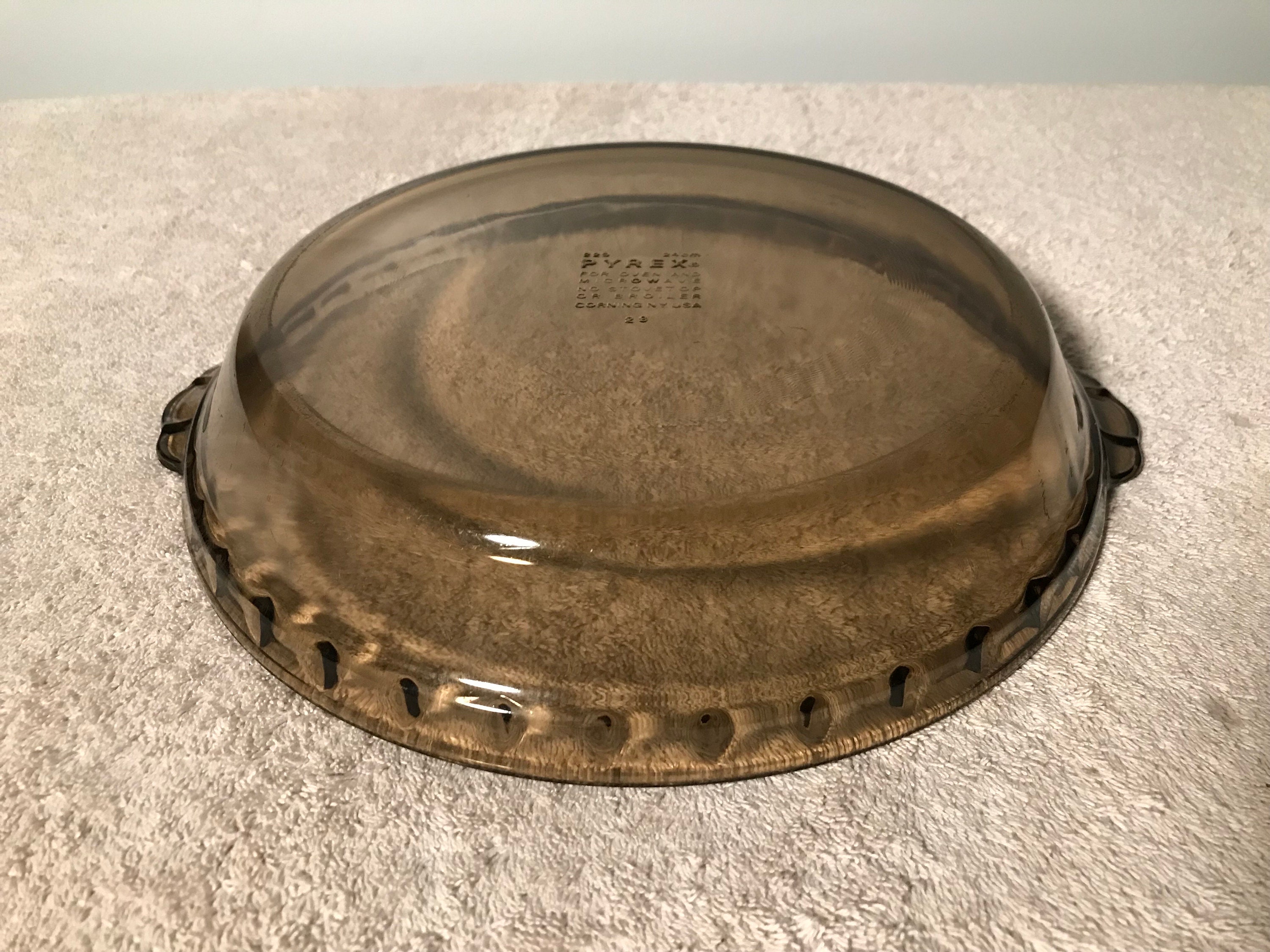 Vintage Corning Pyrex Smoky Gray/ Brown Glass Pie Dish 229 - Etsy