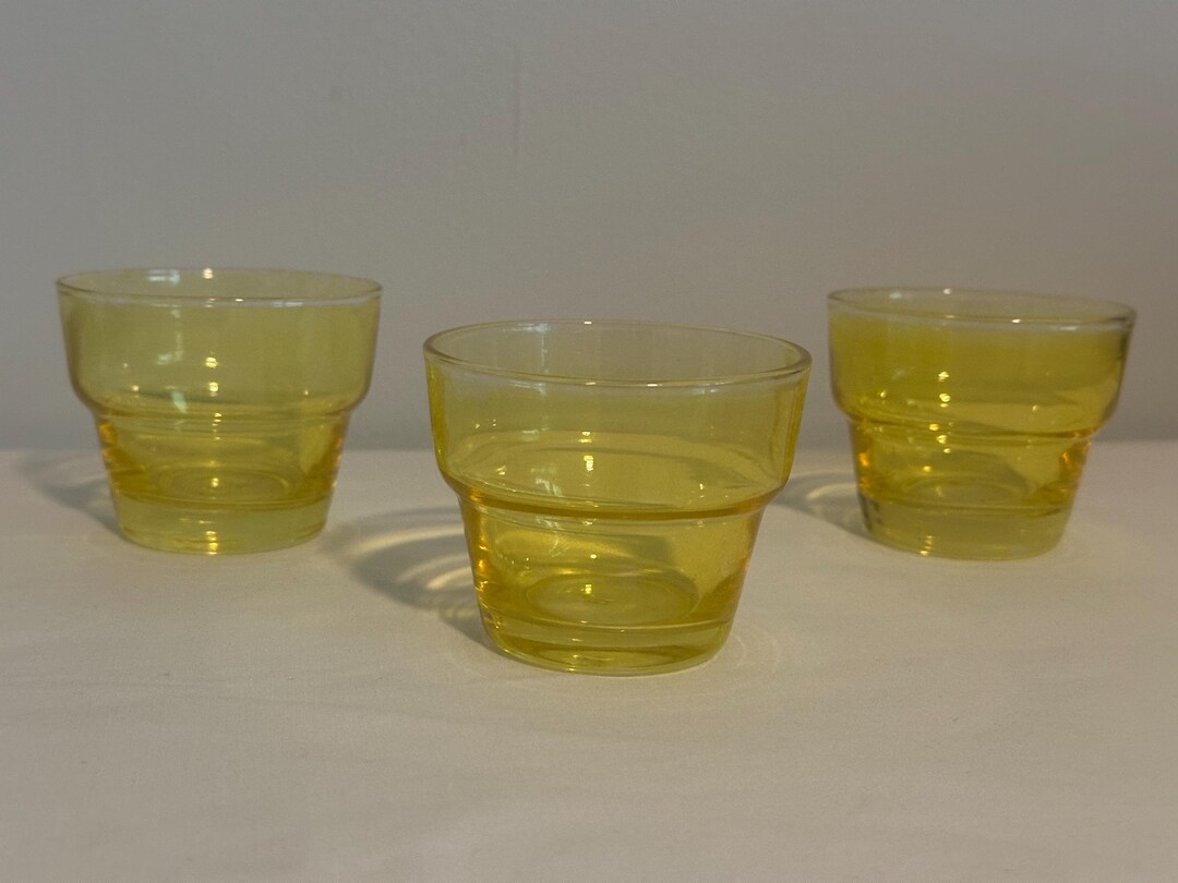 Vintage Amber Glass Tupperware Sheerly Elegant Tumbler Set of 3 Home ...