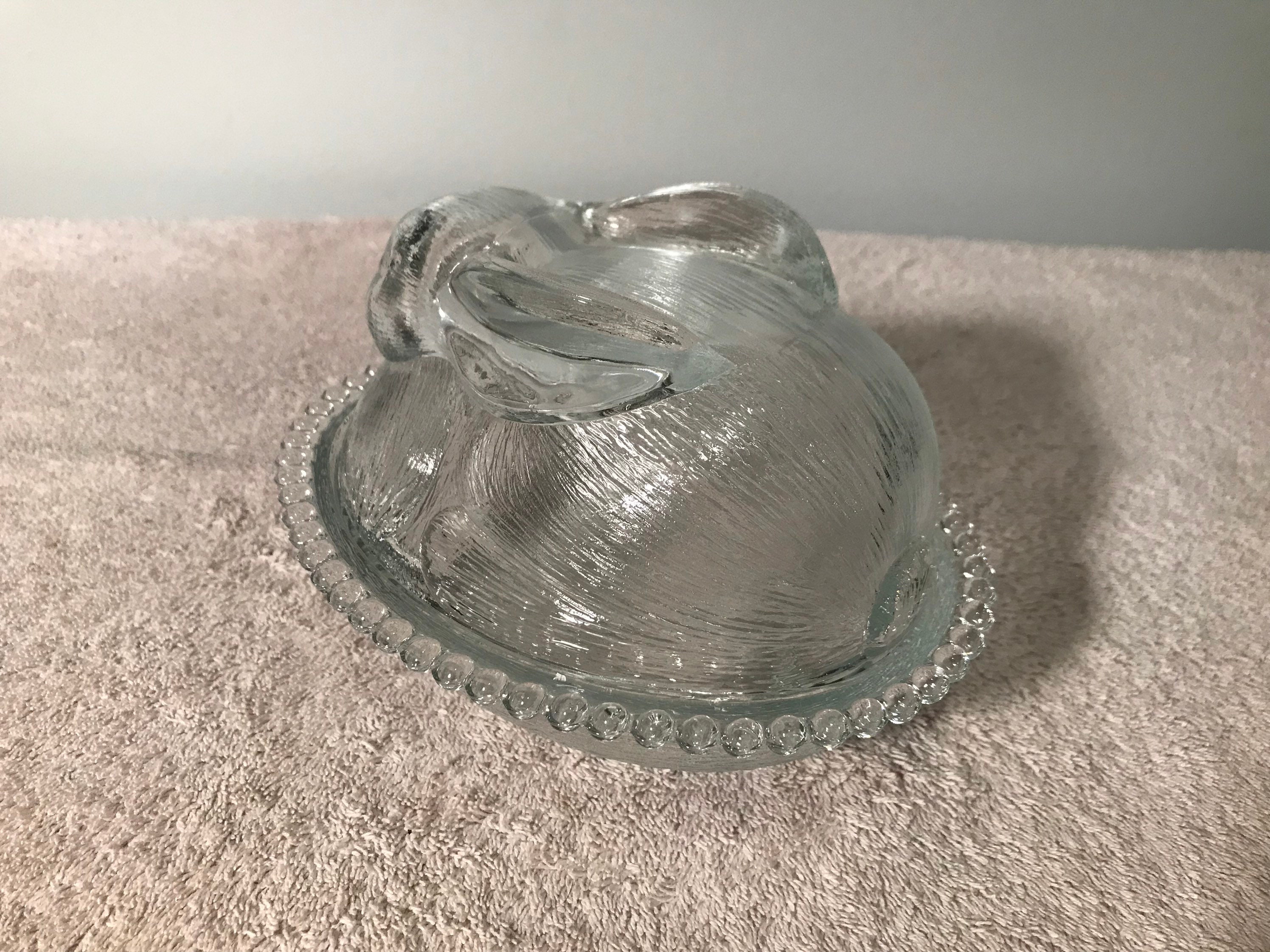 Vintage Indiana Glass Bunny Candy Dish Easter Decor - Etsy