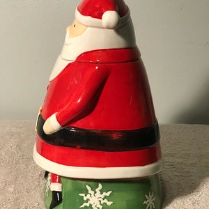 Large Ceramic Santa Cookie Jar Christmas Holiday Home / Kitchen ...