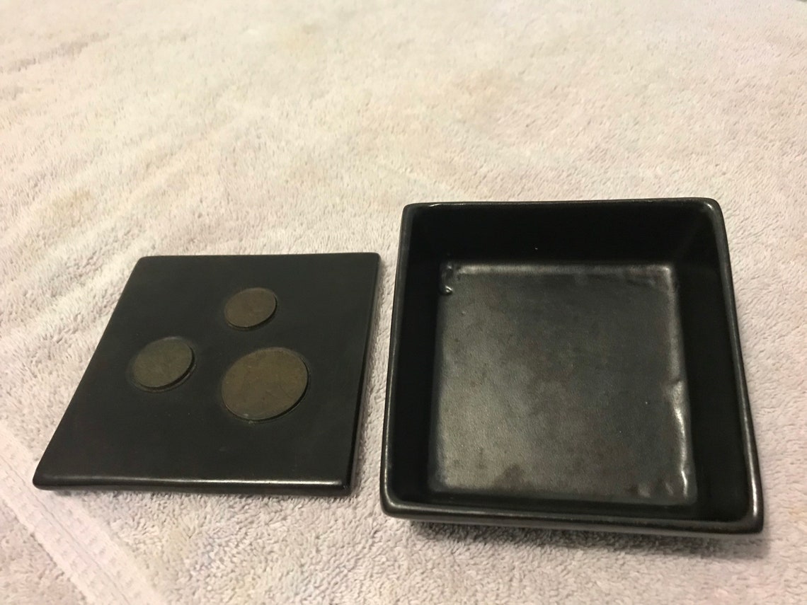 Vintage Ceramic Coin Decor Jewelry Box - Etsy