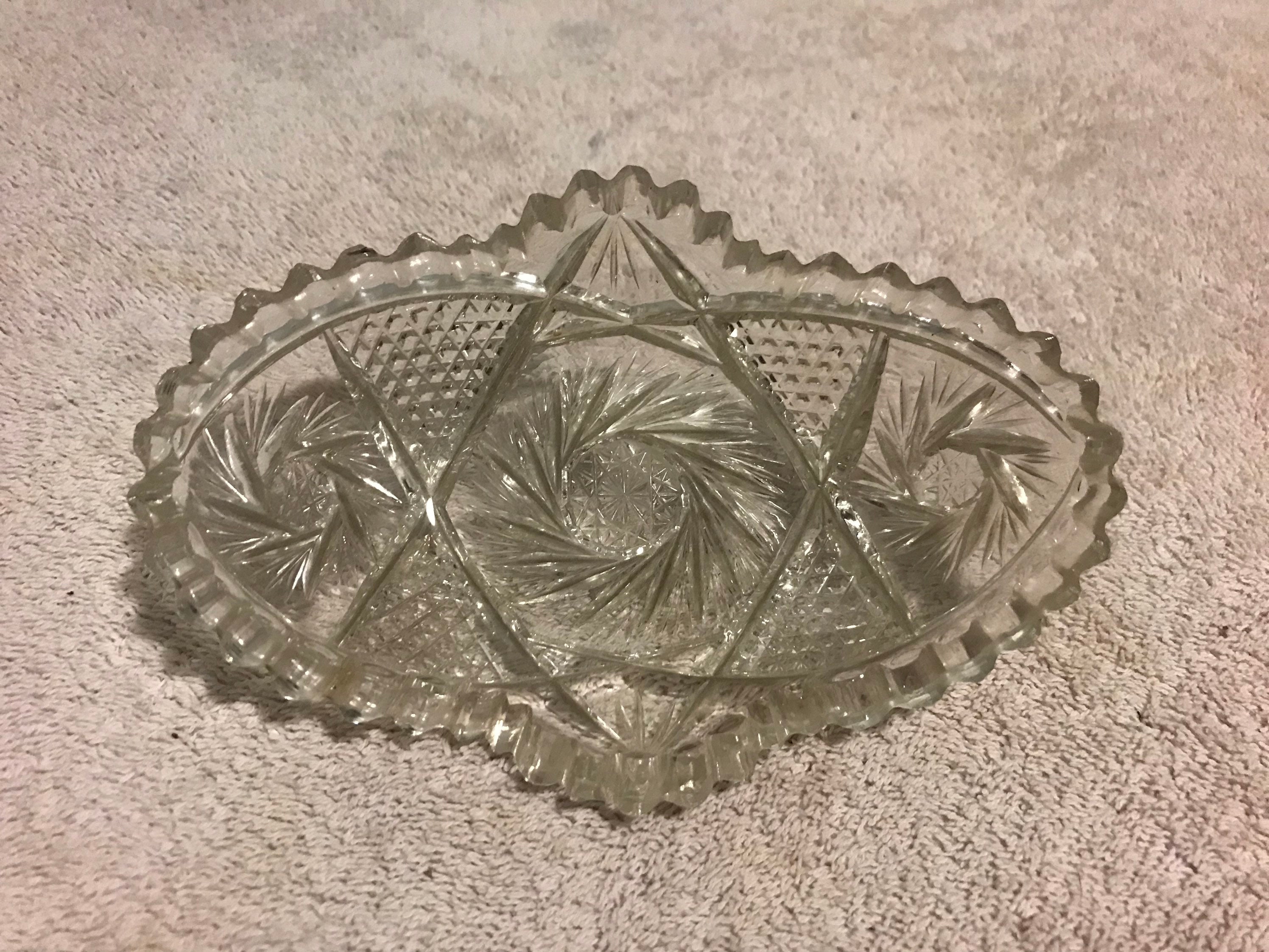 Vintage Crystal Pickle Dish / Serving Dish Set - Etsy