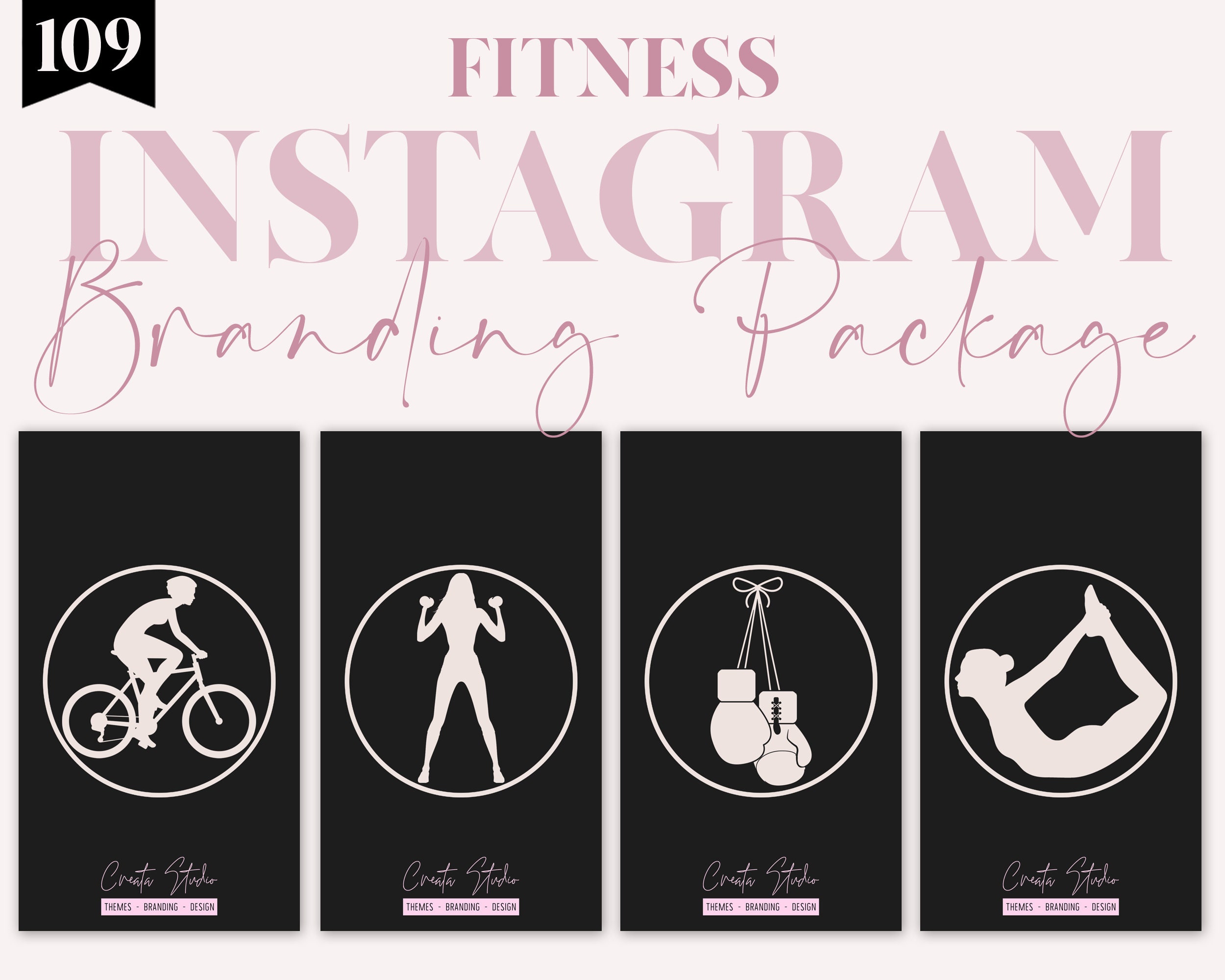 Black highlight covers for instagram gym - rodendesigns